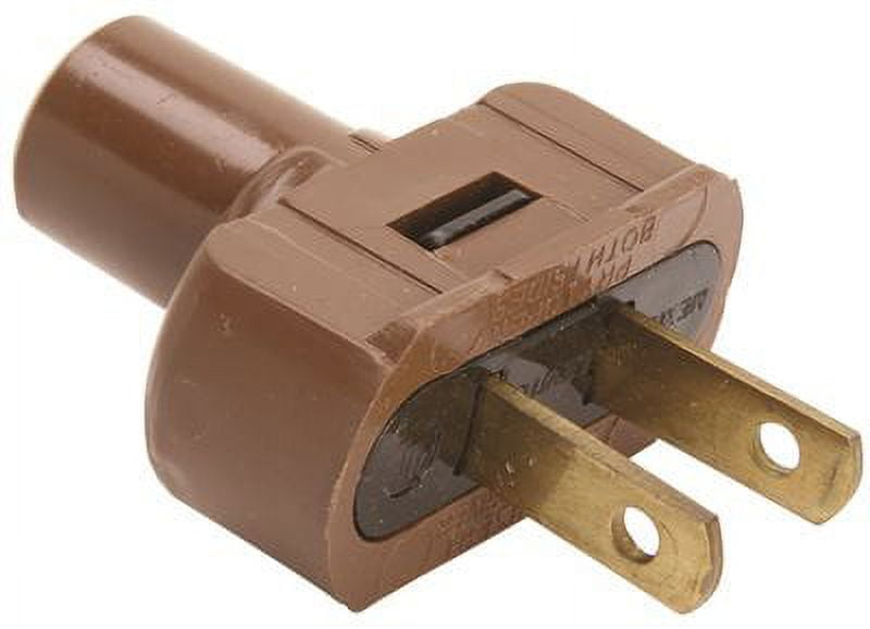 SATCO® ATTACHMENT PLUG WITH TERMINAL SCREWS, 18/2-SVT ROUND WIRE, BROWN ...
