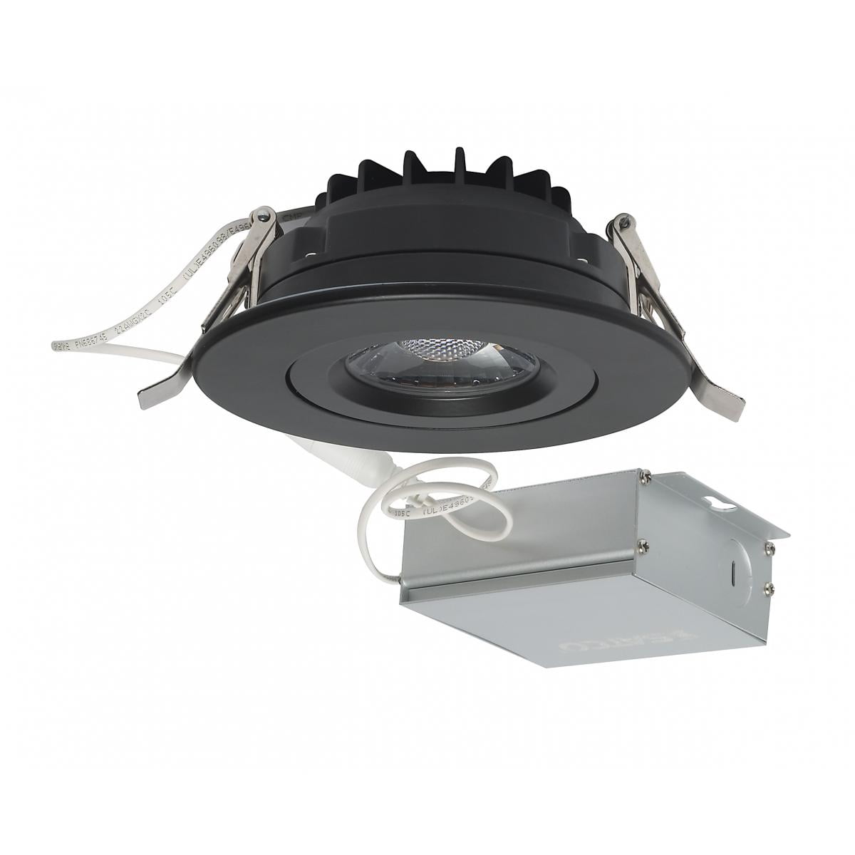 12 watt LED Direct Wire Downlight Gimbaled 4 inch 3000K 120 volt ...