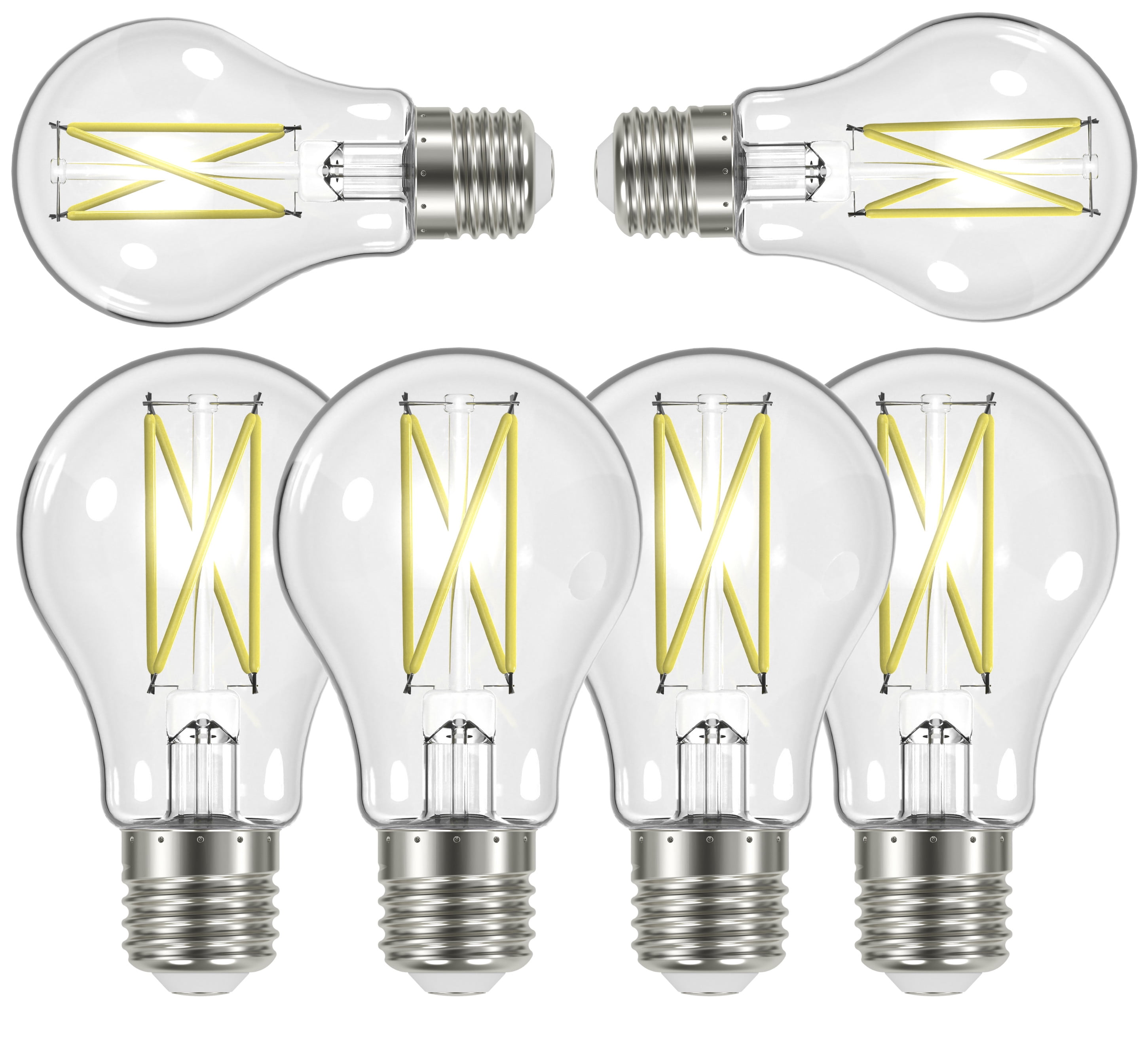 Satco LED Bulb A19 E26 Base 8W 120V 3500K Dimmable, Energy Star, 6 Pack ...