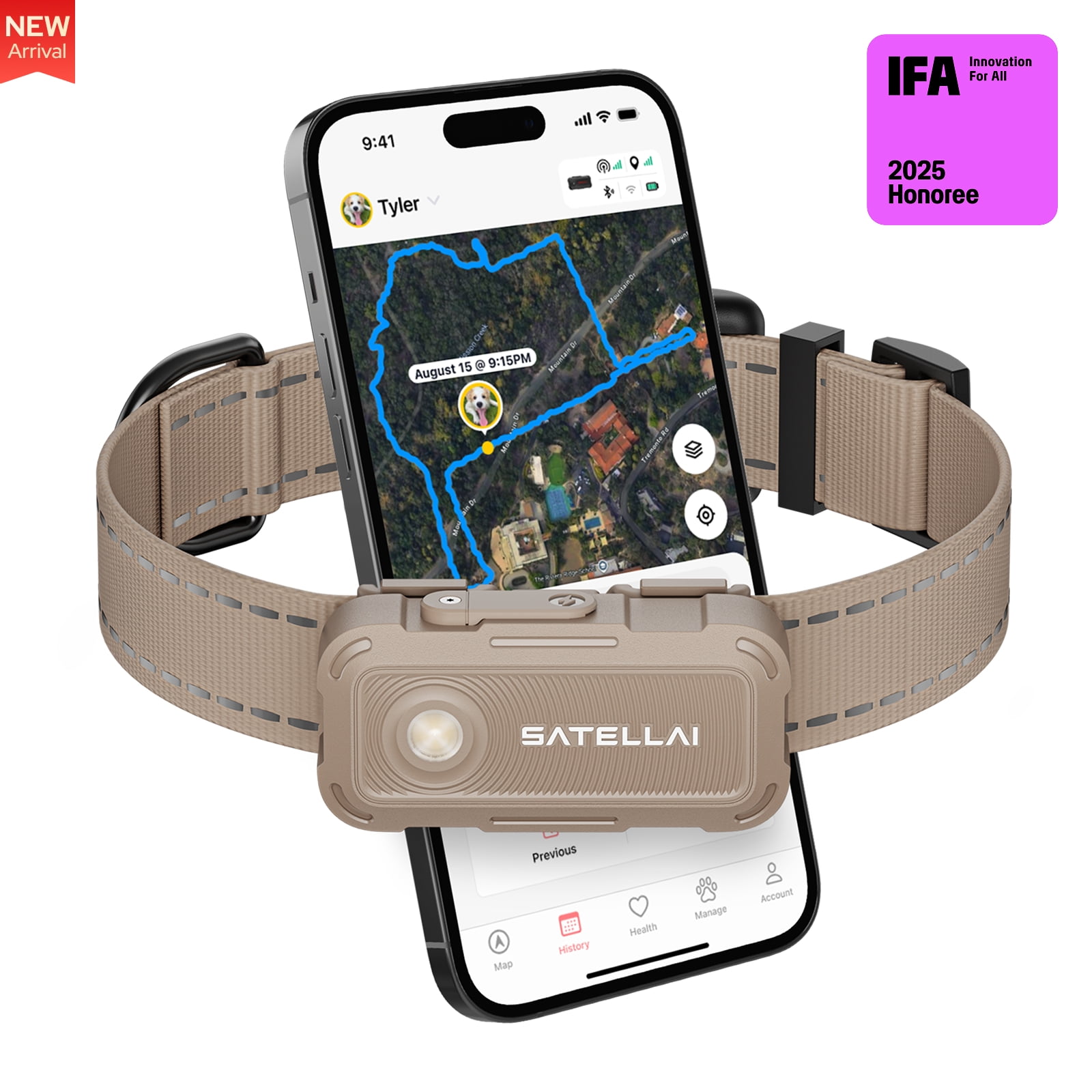 SATELLAI Collar Go Smart Wireless Fence GPS Dog Collar, with Live ...