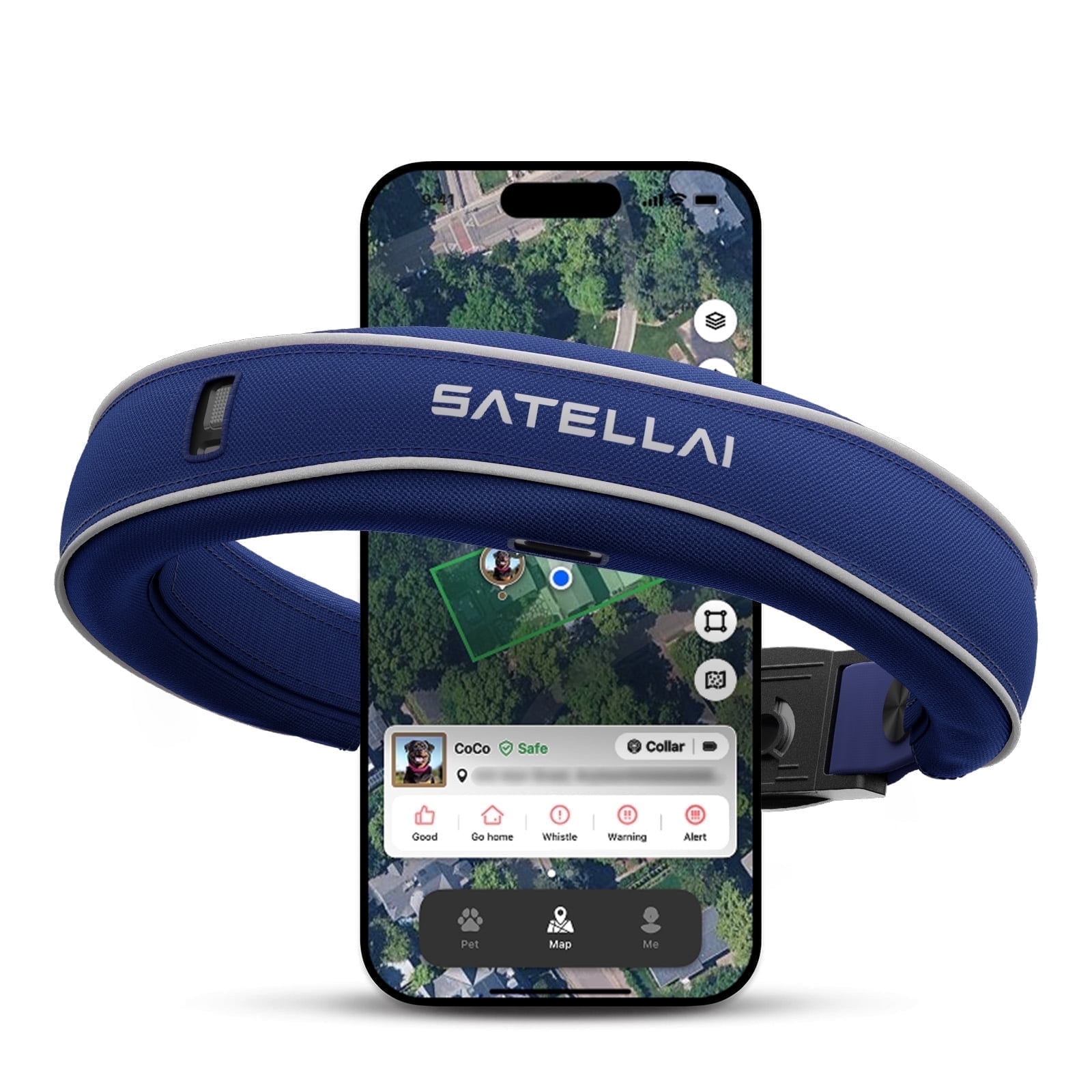 SATELLAI Wireless Fence GPS Dog Collar - AI Analysis,Precise ...