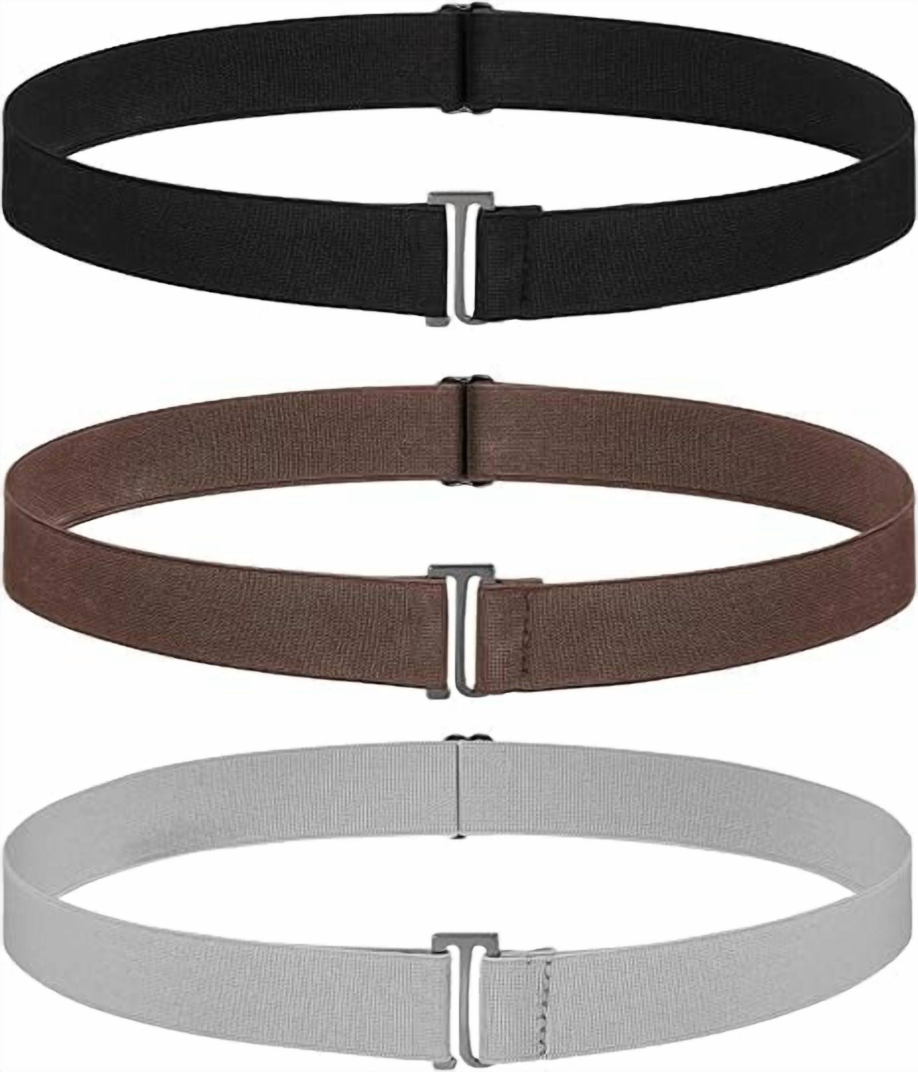 SATINIOR 3 Pack Women Elastic Stretch Belt Invisible Belts with Flat ...