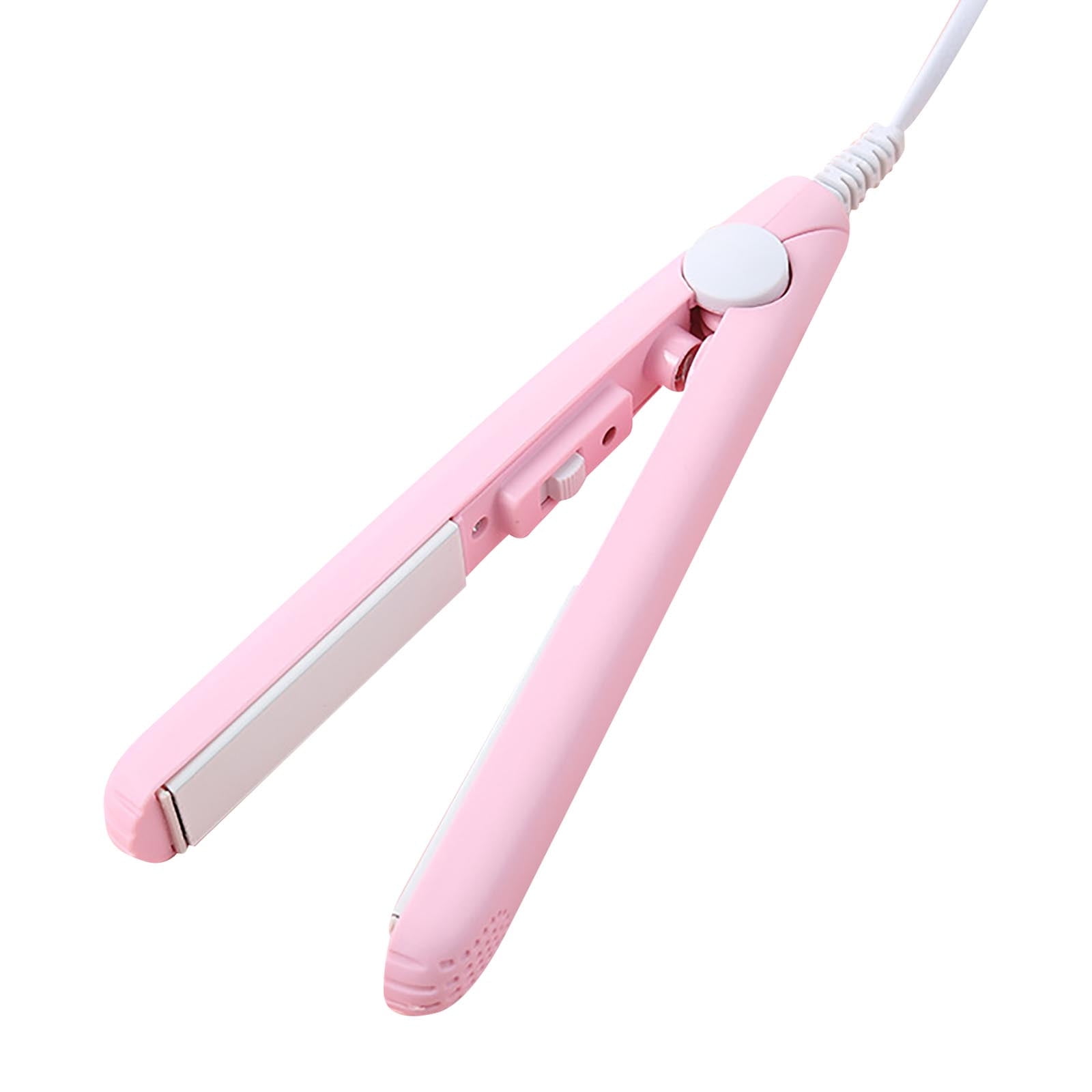 SATRINO 2024 New Pink Mini Ceramic Hair Curler & Straightener, 2-in-1 ...