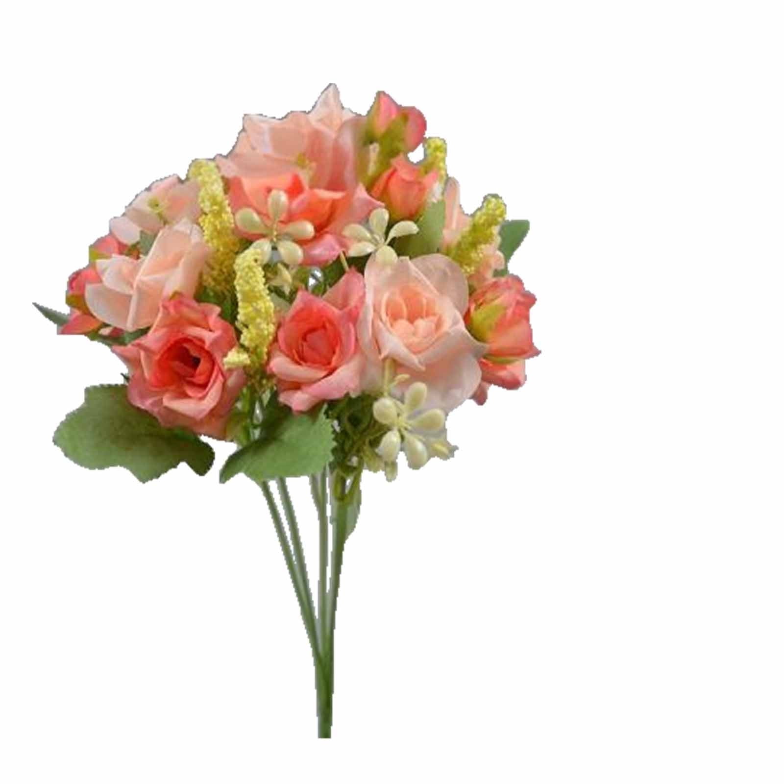 SATRINO Artificial Flowers Combo Orange Flowers Mix Silk Flowers Dahlia ...