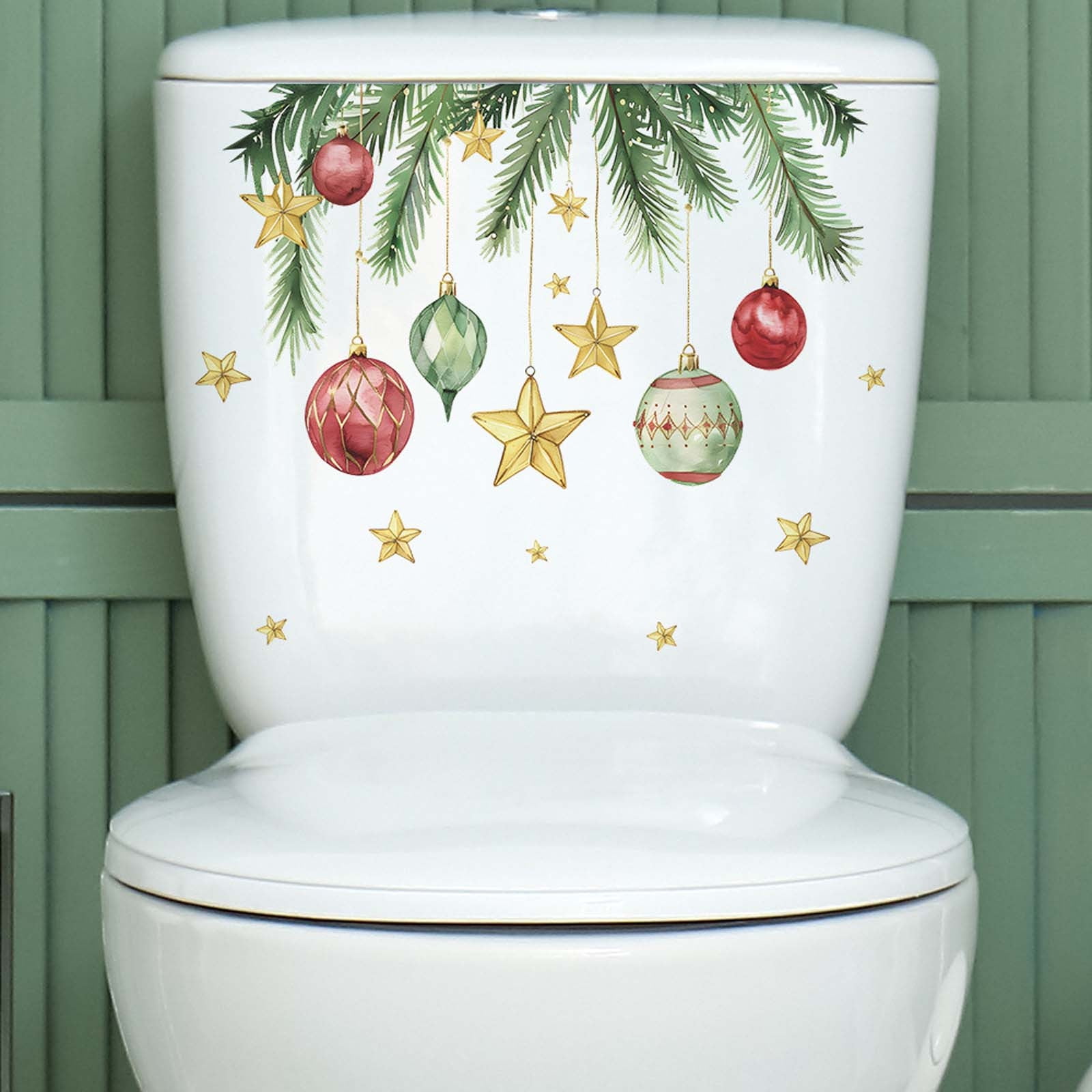SATRINO Christmas Toilet Stickers Decals Christmas Toilet Lid Stickers ...