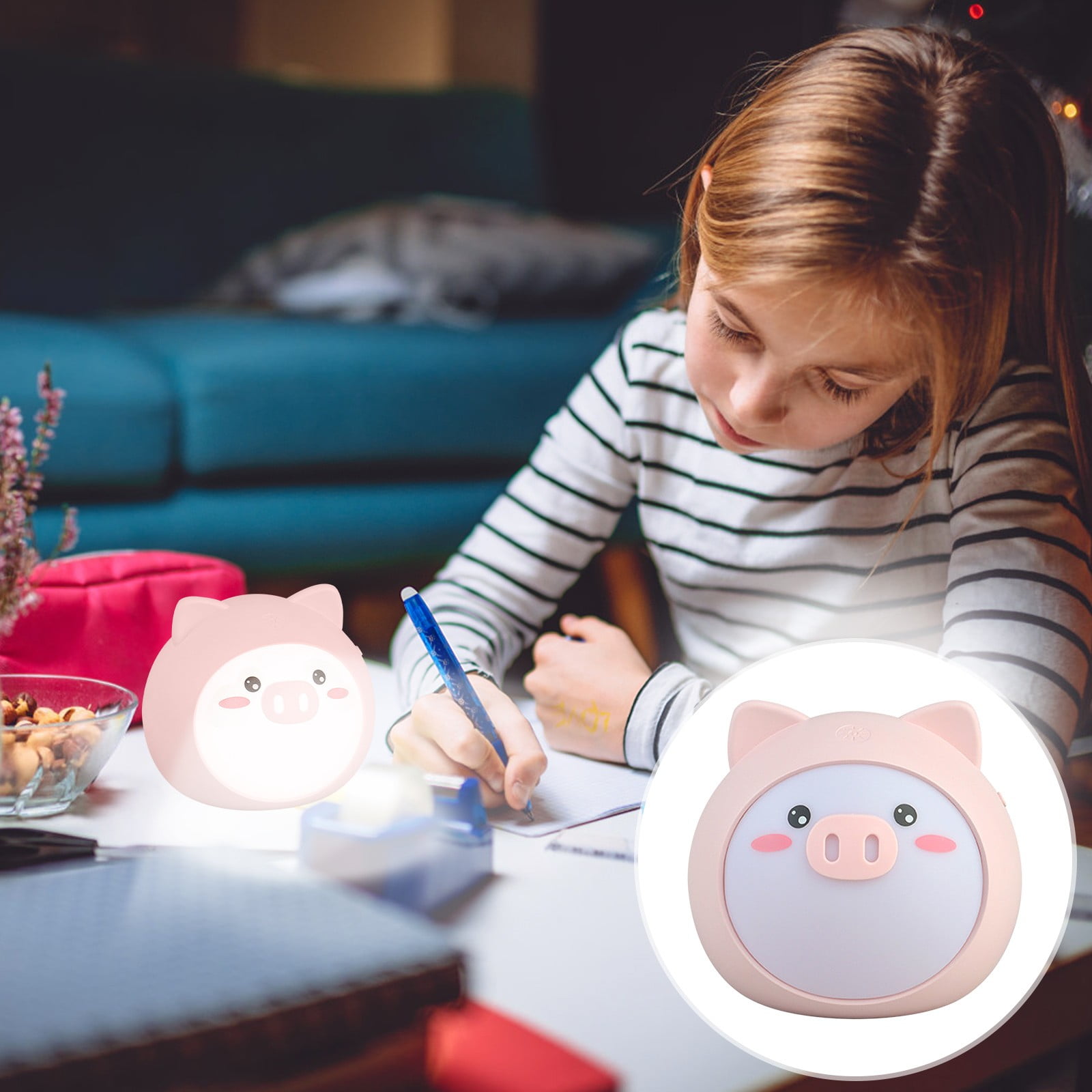 SATRINO Cute Pig Night Lamp, Cute Piggy Night Light, LED Cute Lamp, 3 ...