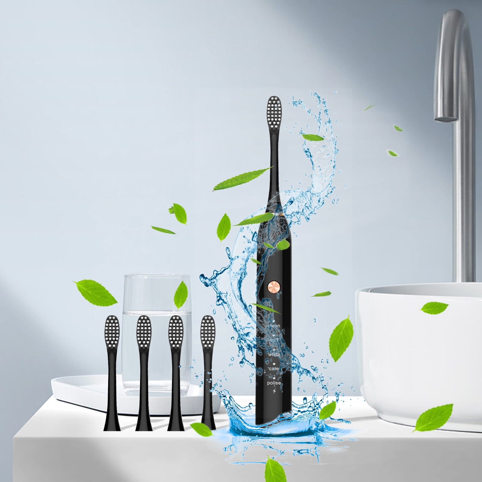 SATRINO Electric Toothbrush for Adults with 6 , Sonic Electric Toothbrush with 40000 VPM Deep ...