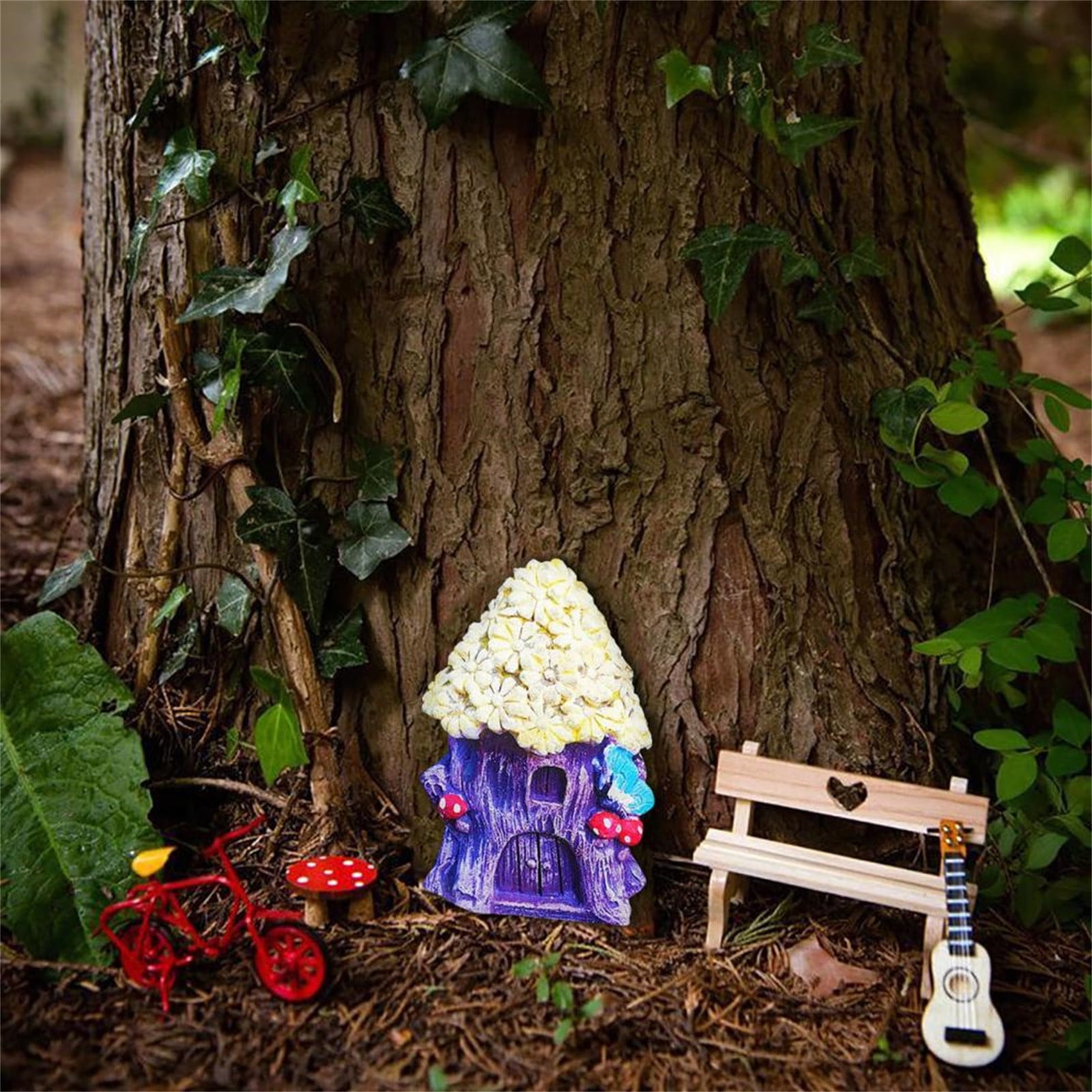 SATRINO Fairies Doors for Tree Outdoor, Tree Stump Decor, 3D DIY ...