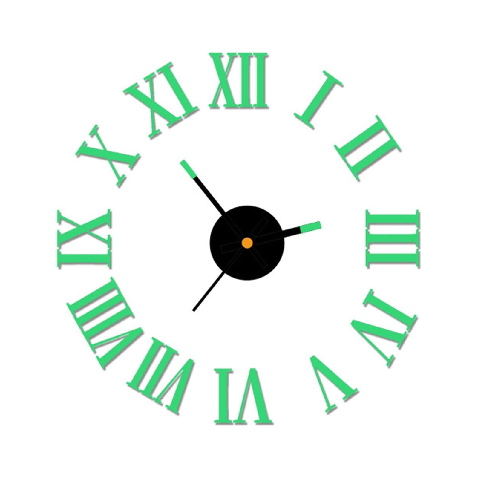 SATRINO Luminous Large 3D Frameless Wall Clock Stickers DIY Wall ...