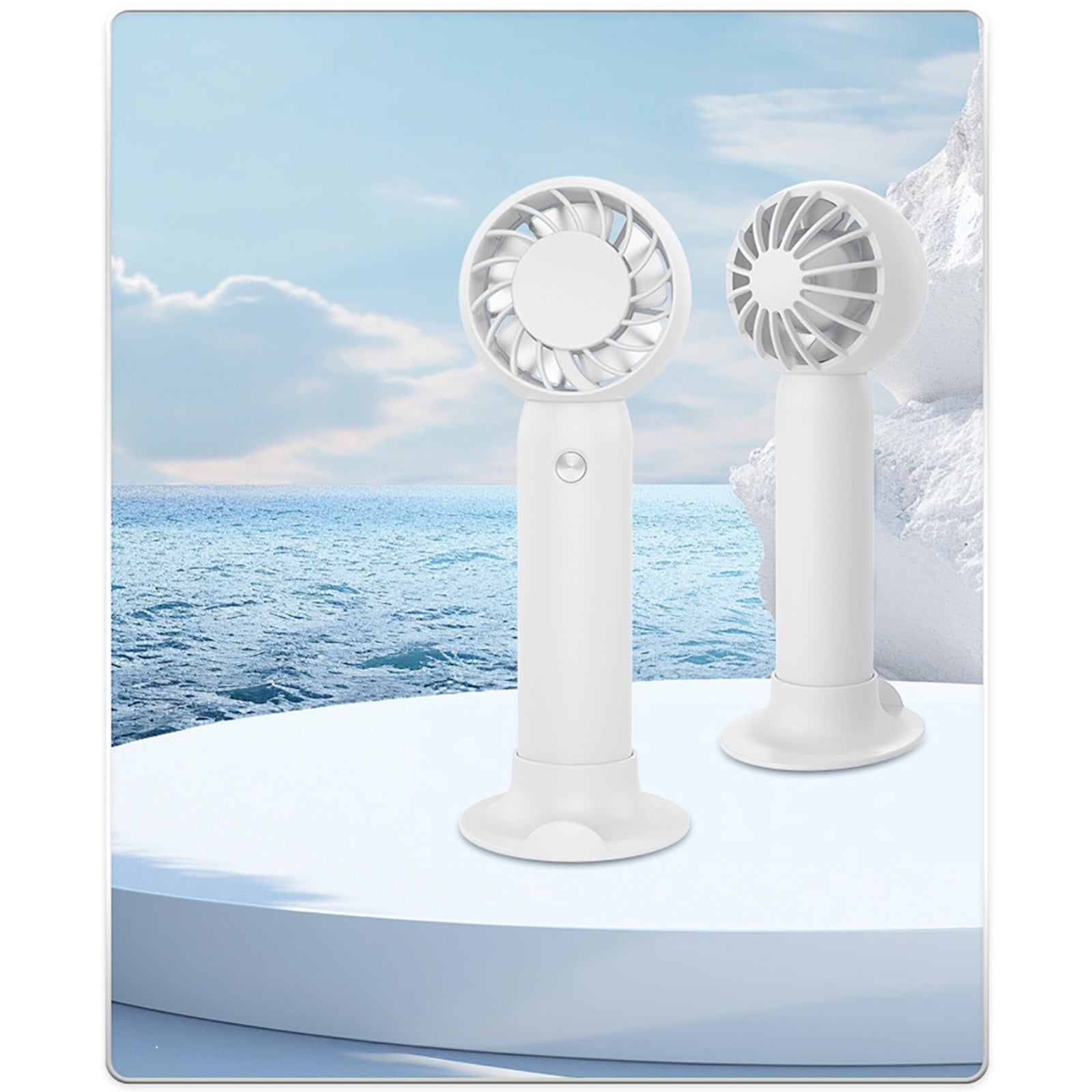 Satrino Mini Portable Fan Navy Blue Cute Design Powerful Wind