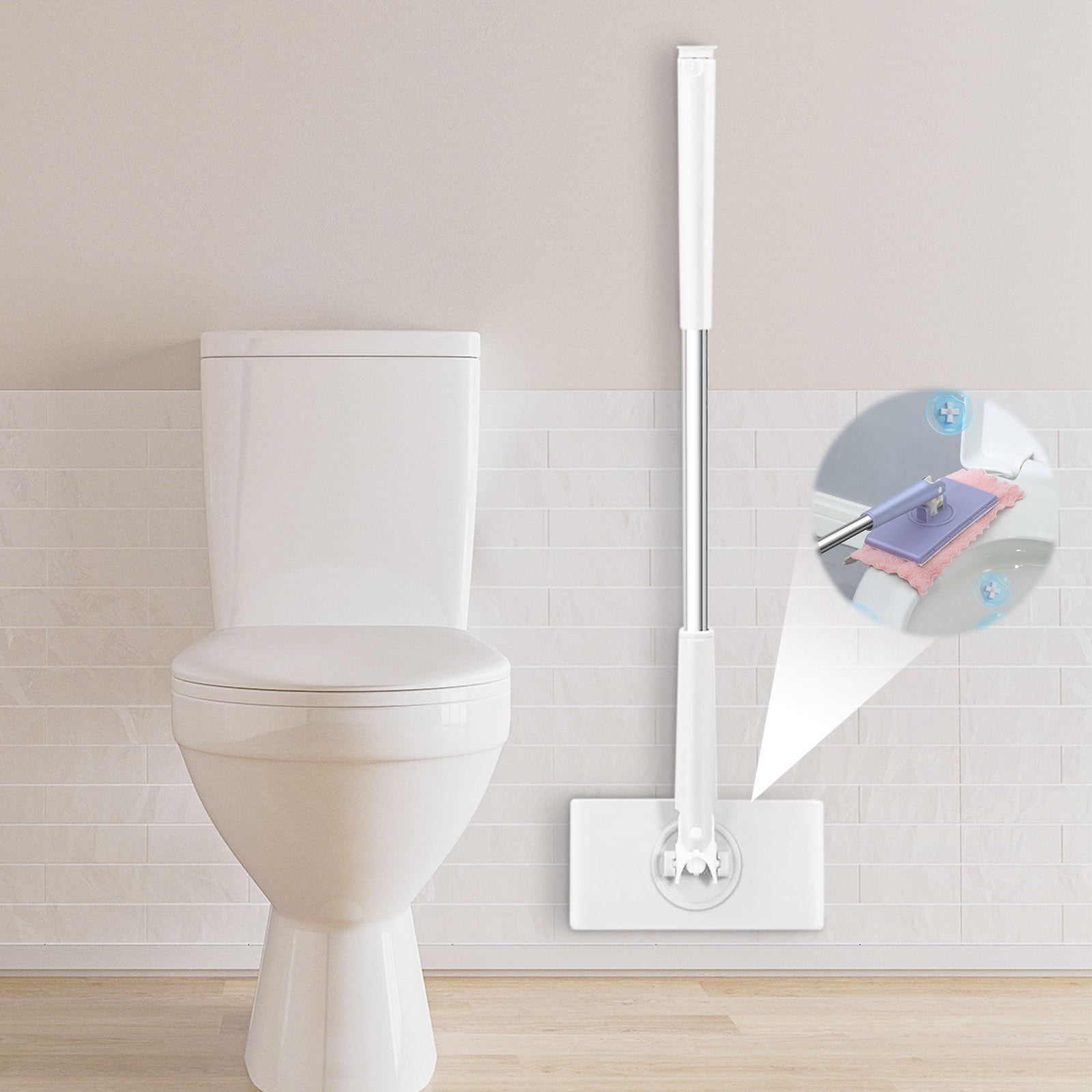 SATRINO Mini Sweeper Cleaning Mop with Short Mop Handle,360° Small Flat ...