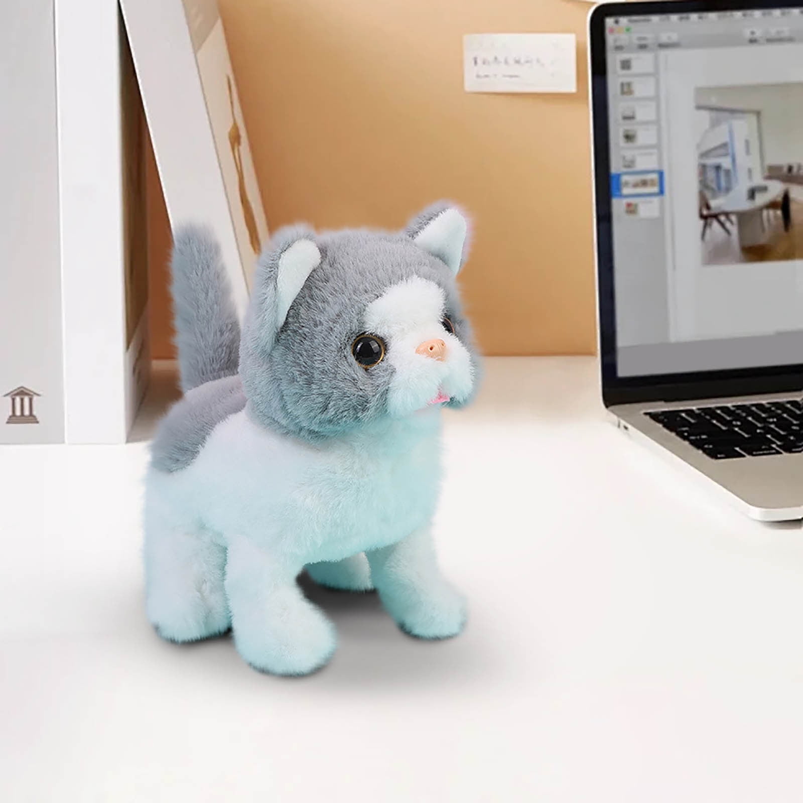 SATRINO Plush Electronic Interactive Cats That Move and Meow Walking ...