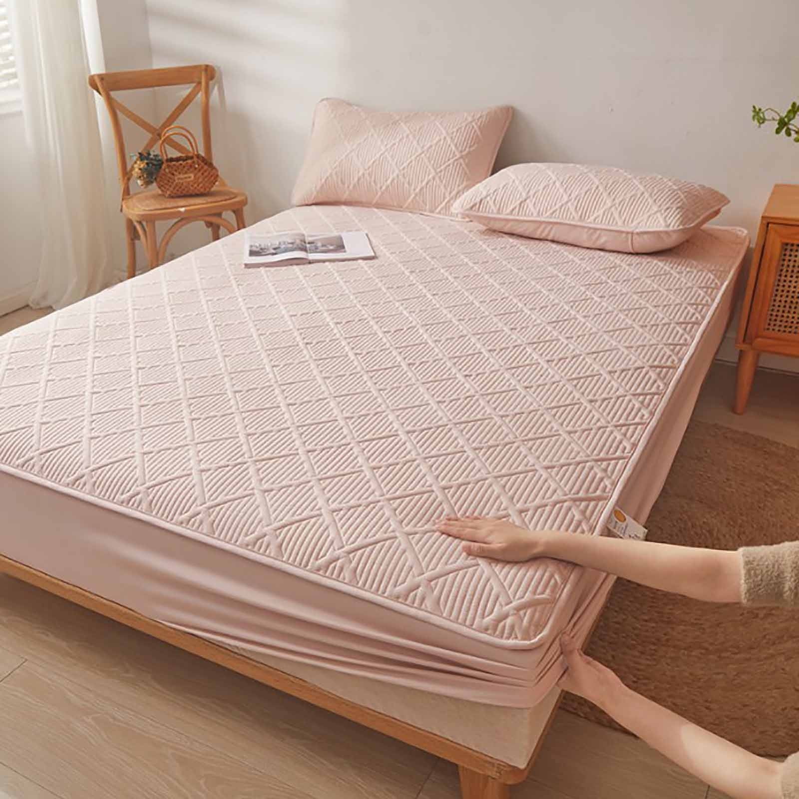 SATRINO Queen Mattress Cover Waterproof, Quilted Fitted Mattress Pad ...