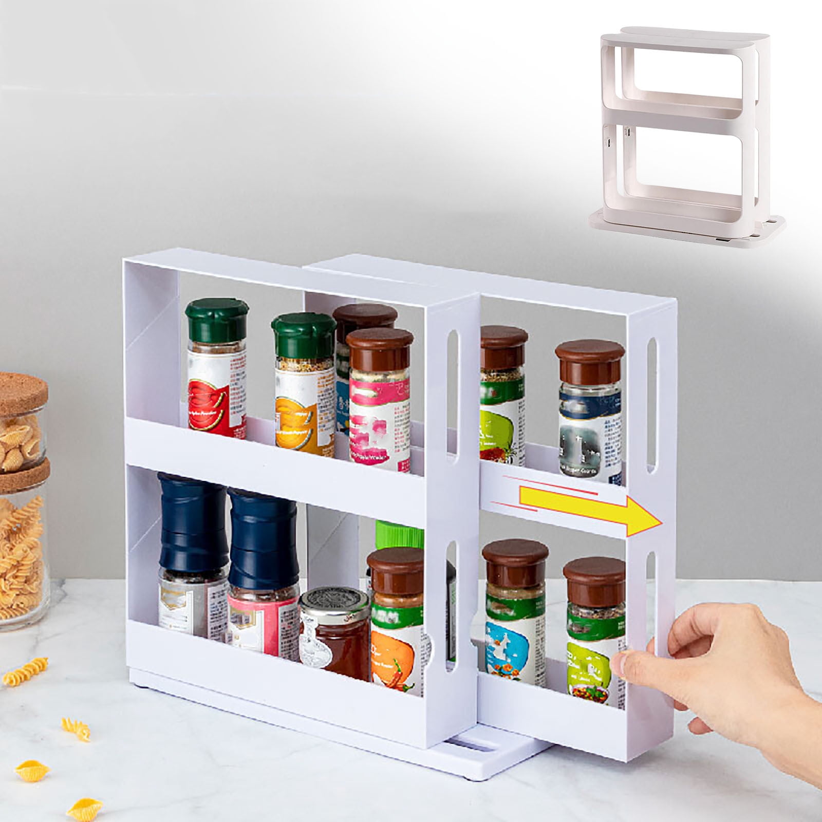 SATRINO Rotating Spice Rack Organizer for Cabinet, Spice Racks Storage ...