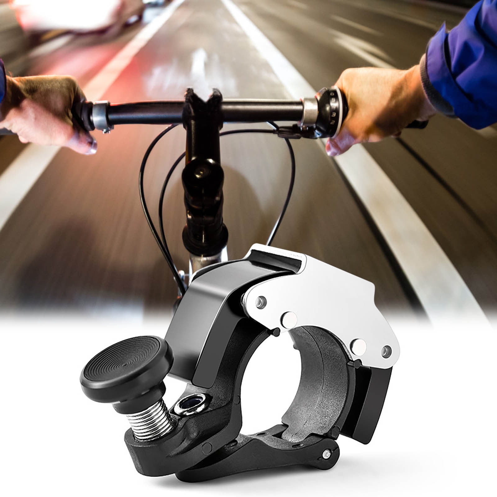 SATRINO Silver Bicycle Bell, Innovative Aluminium Mini Bell Bicycle Handlebar Bell 100 dB Bell ...