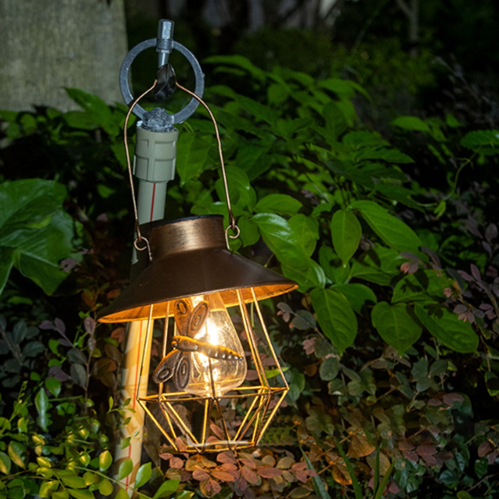 SATRINO Solar Lanterns Outdoor Hanging Metal Vintage Lantern Warm White ...