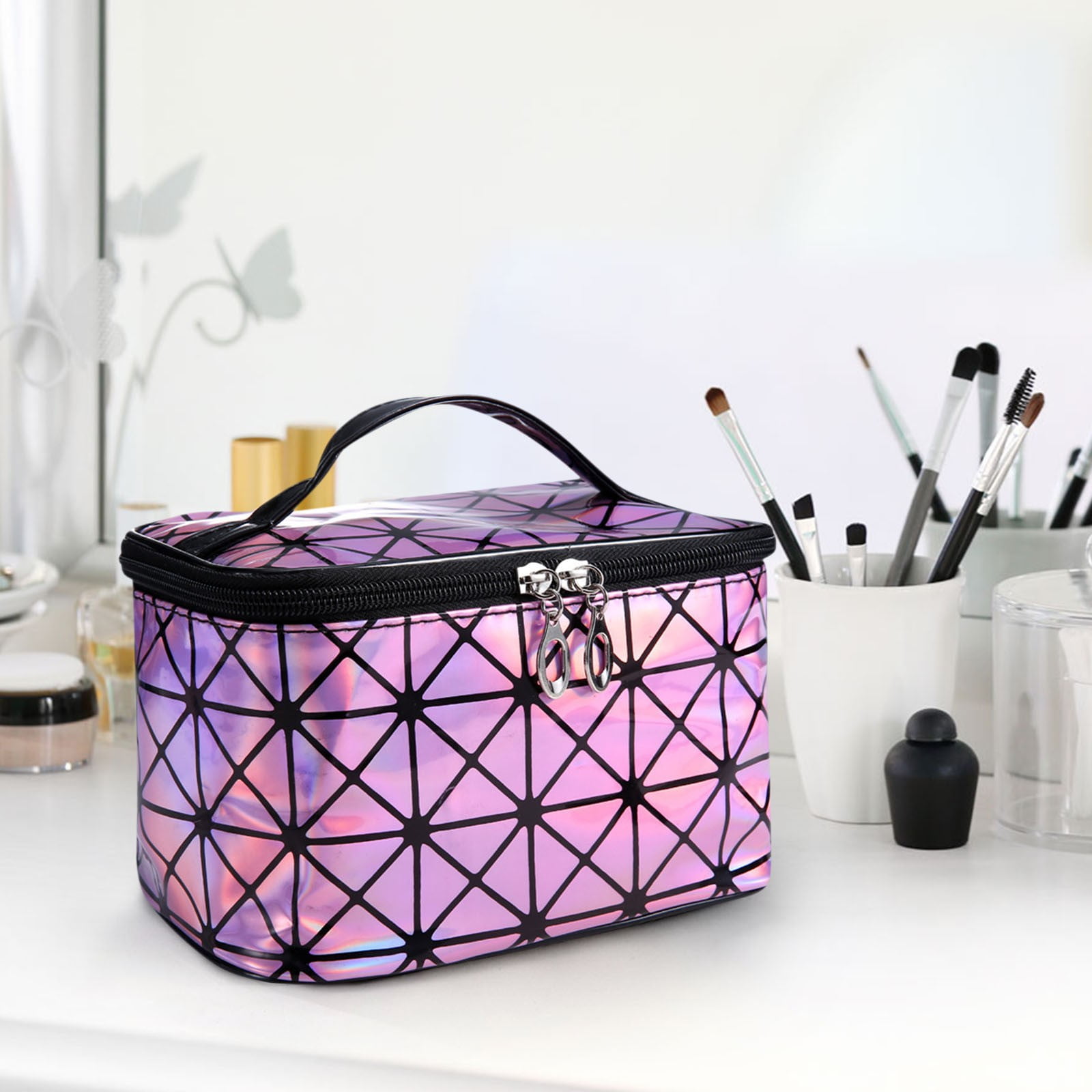 SATRINO Travel Makeup Case - Portable Makeup Organizer and Train Case ...
