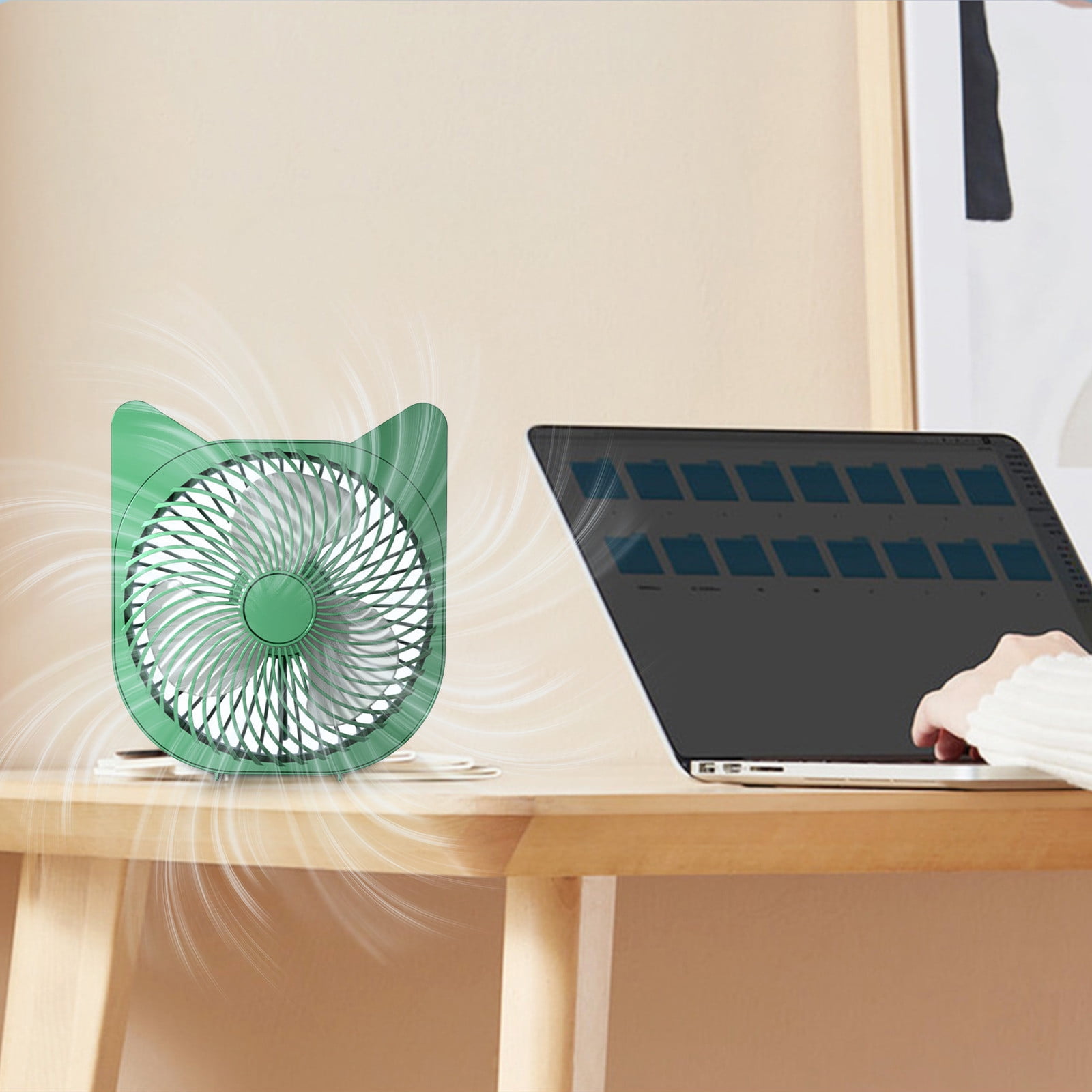 SATRINO USB Fan, Strong Wind Ultra Quiet Small Desk Fan 3 Speeds ...