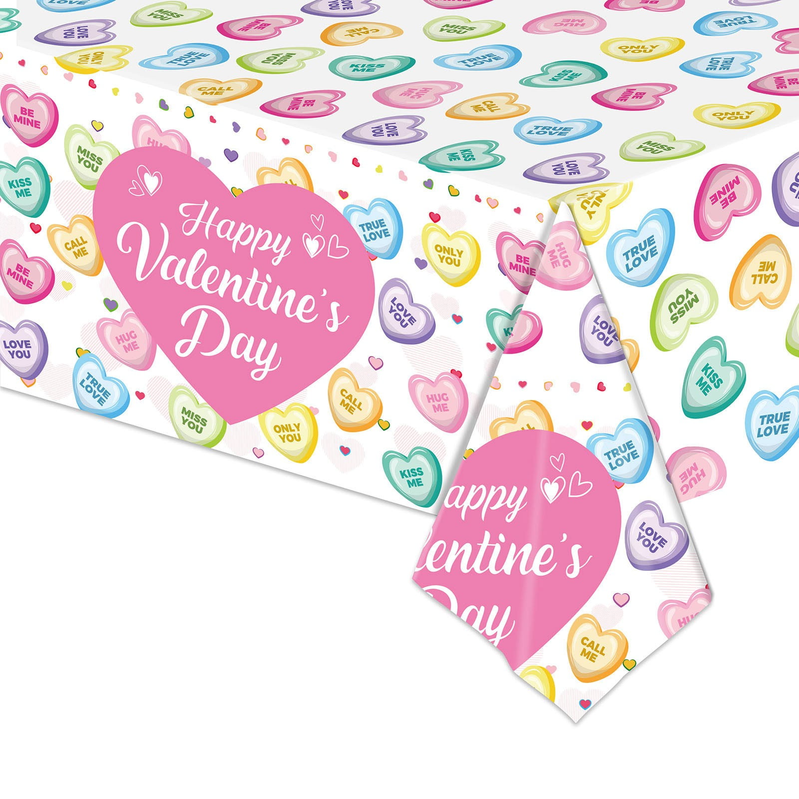SATRINO Valentine's Love 1-Pack Tablecloths: Waterproof & Disposable ...
