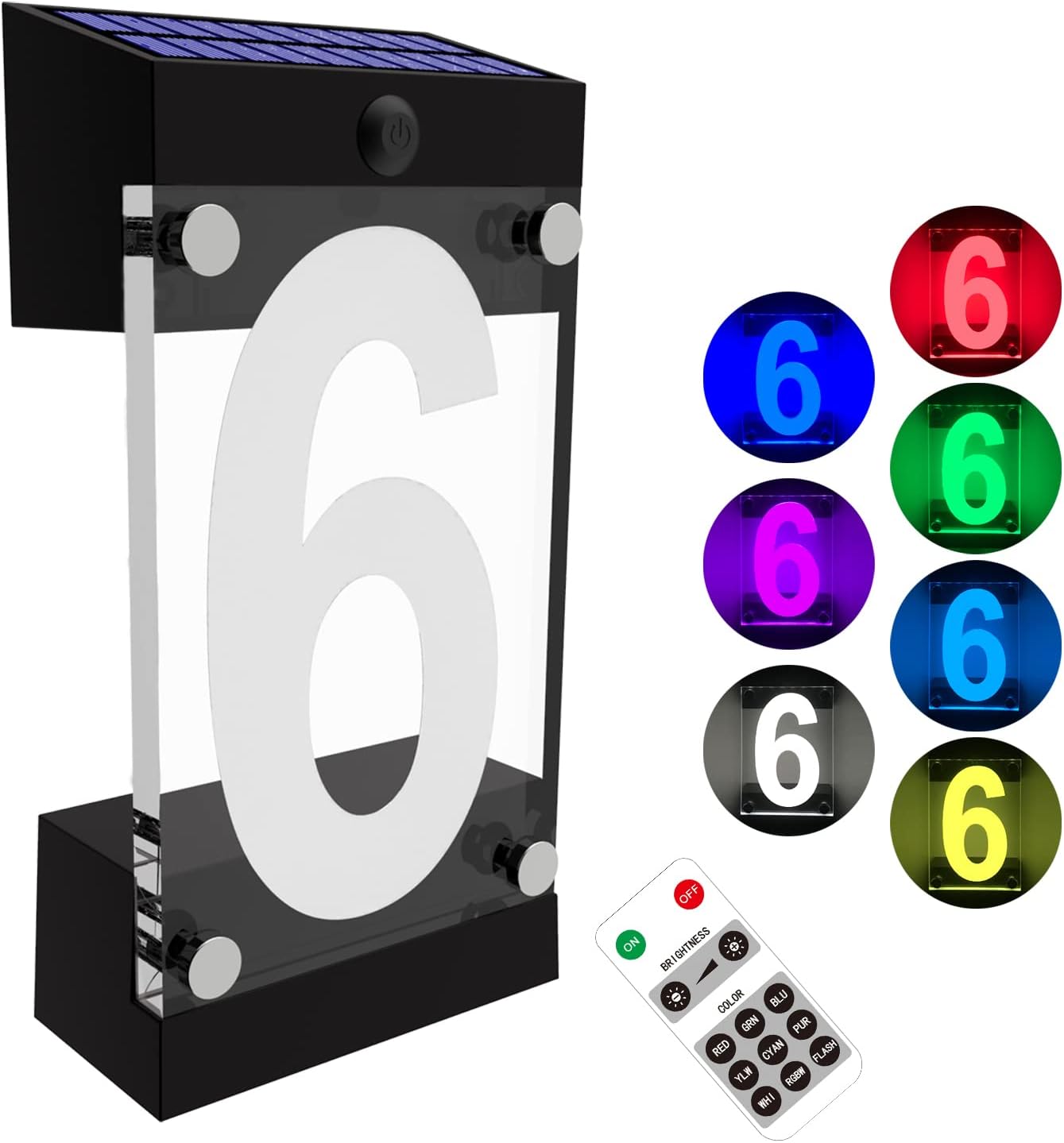 SATTULKE Acrylic Solar Address Sign,Seven Colors LED Illuminated Solar ...
