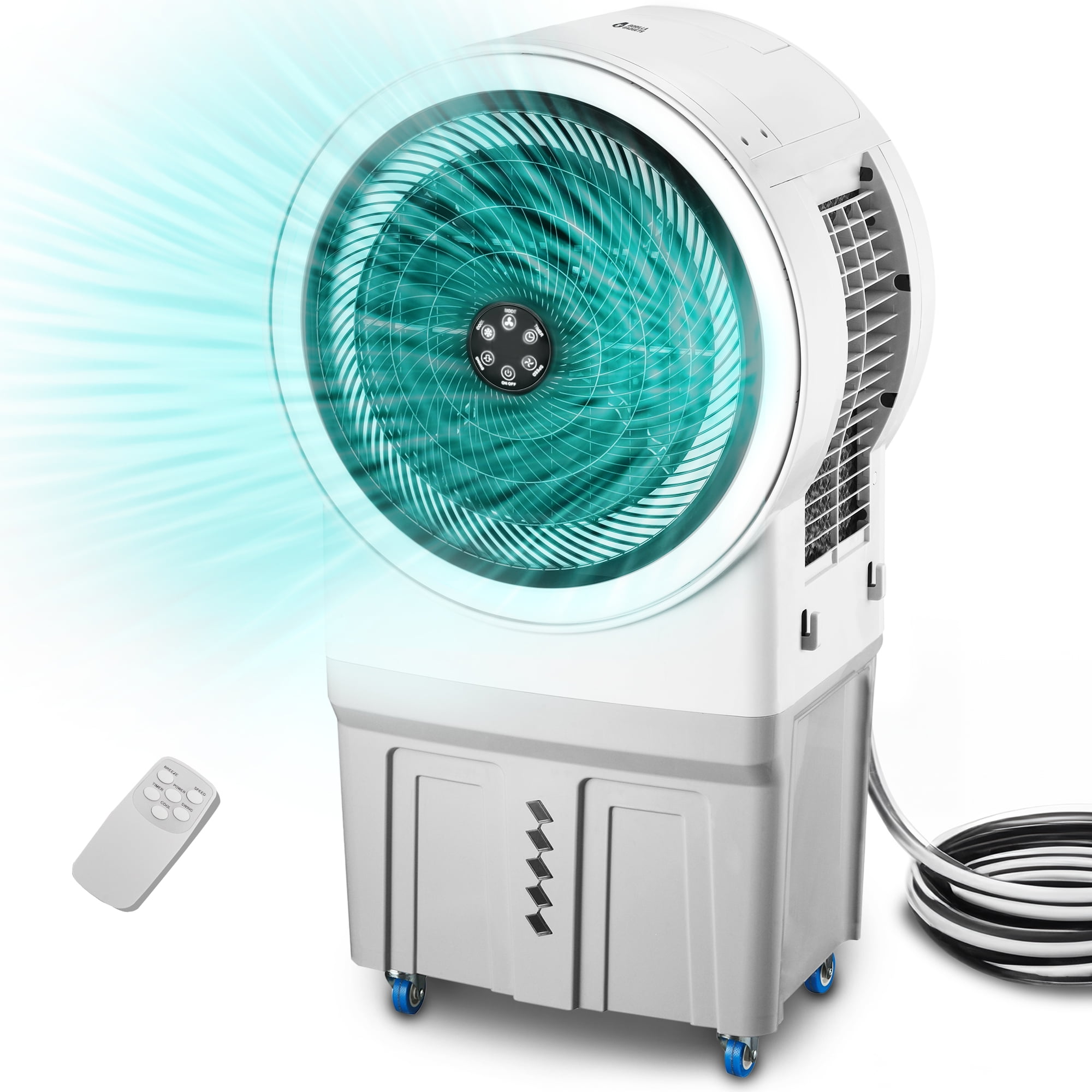 SATURN-7 5300CFM Energy Efficient Air Cooler w/Remote, 7-Gal Tank ...