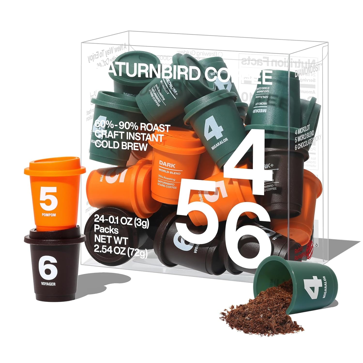 SATURNBIRD Coffee Instant Cold Brew - Medium, Dark Roast Variety Pack ...