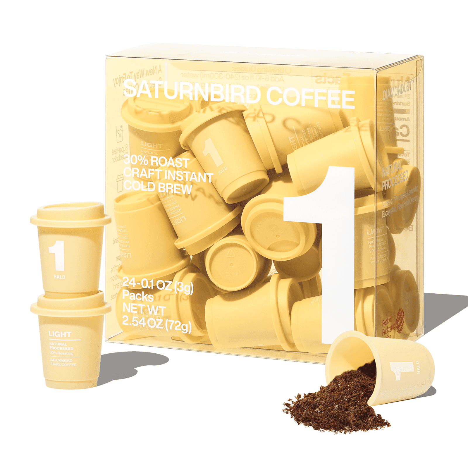 Saturnbird Instant Coffee Pods - 100% Arabica Light Roast, Brew with ...