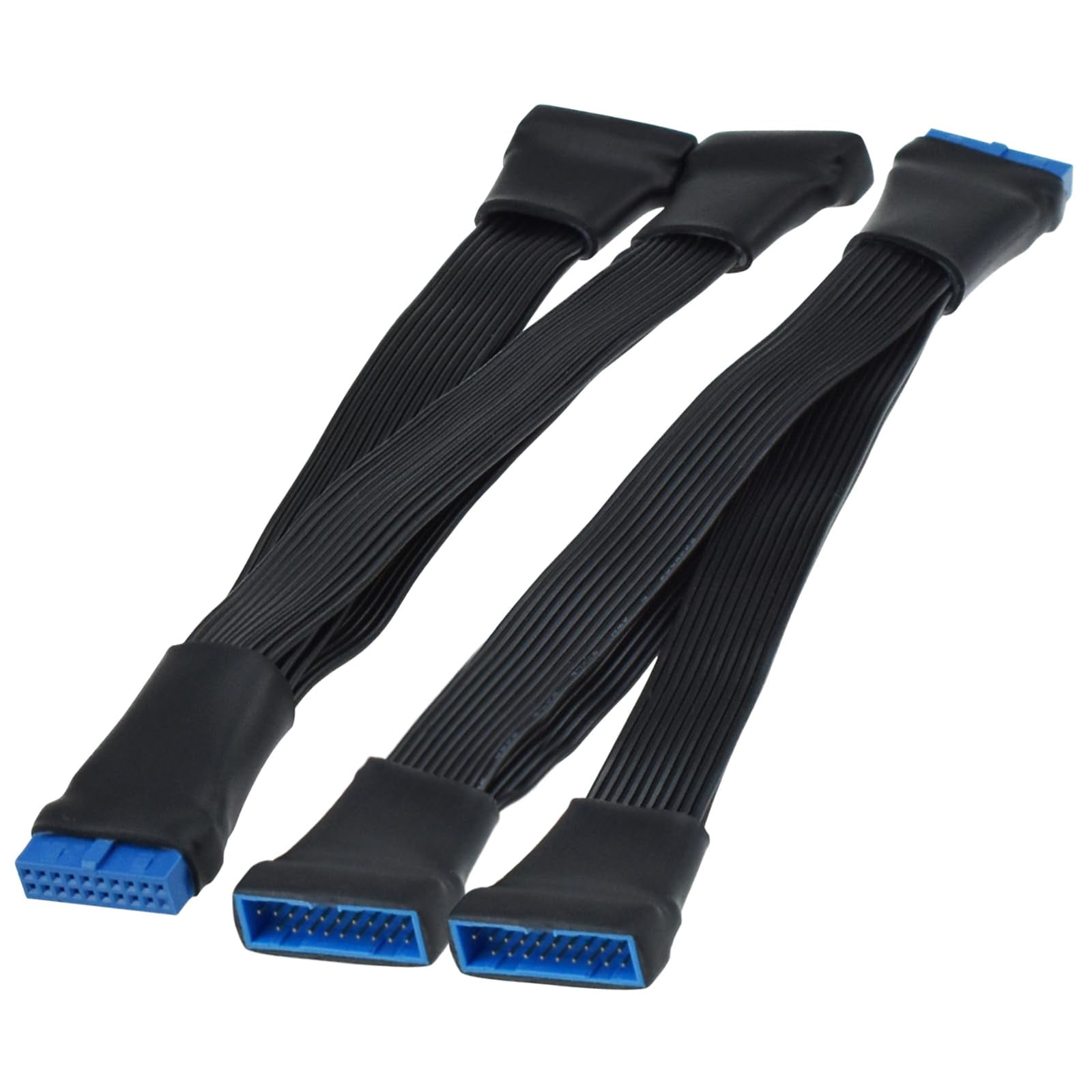 SATUY 2Pcs USB 3.0 KEF16 Header Splitter Extension Cable, 19/20 Pin 1 ...