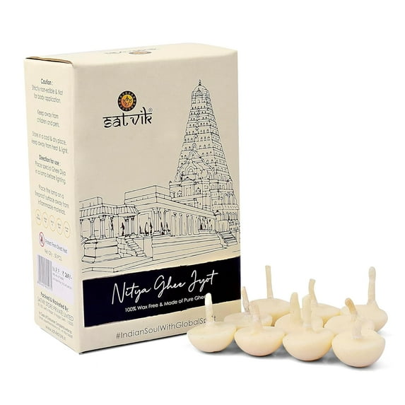 SATVIK Pure Ghee Wicks - 50 Pieces in 1 Box Cotton Wicks | Up to ...