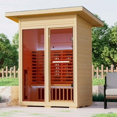 MEISSALIVVE Full Spectrum Sauna for Home,2~3 Person Indoor Sauna Room with with Bluetooth. and ...