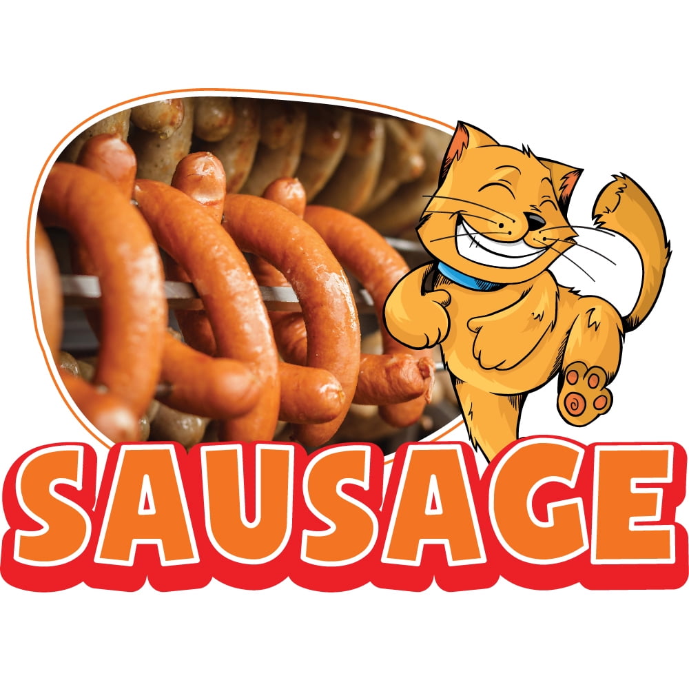 SAUSAGE 8" Concession Decal sign cart trailer stand sticker equipment ...