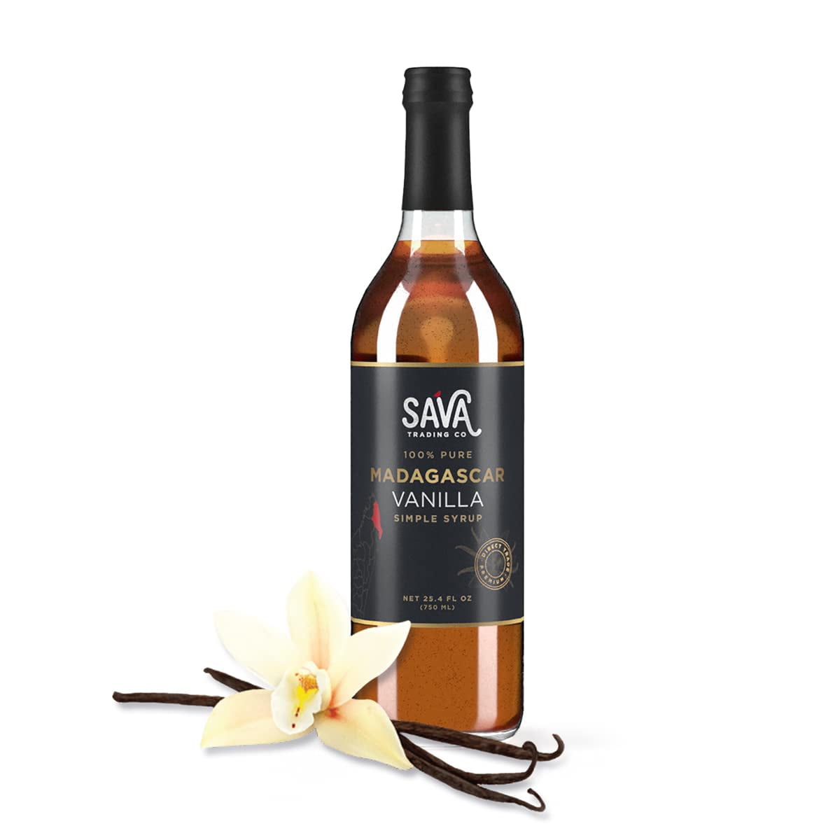 SAVA Original Madagascar Vanilla Bean Simple Syrup, Flavoring 750mL ...