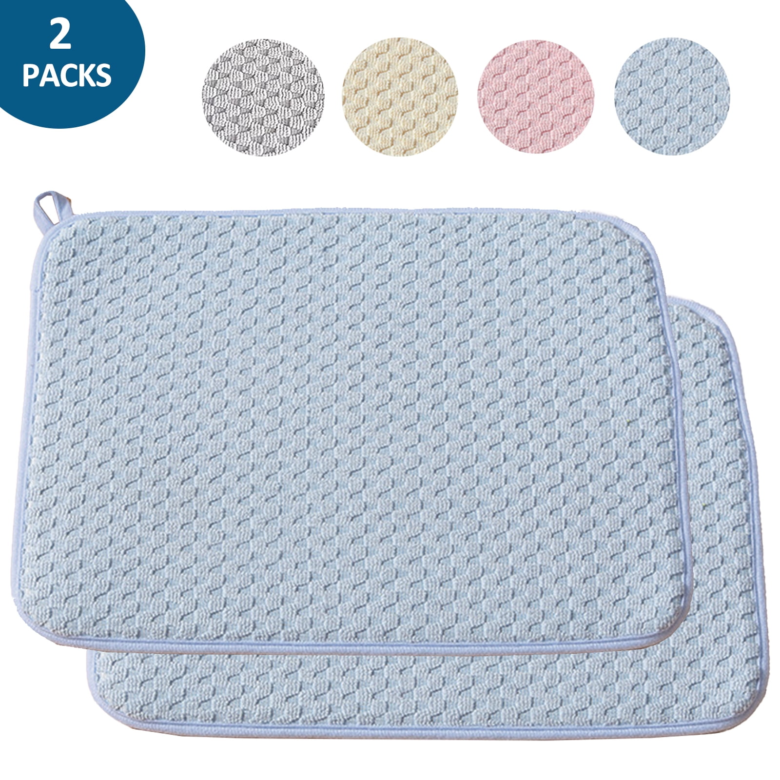 SAVALETOR 2 Pcs XXL Dish Drying Mats,Absorbent Microfiber Drainer Mat ...