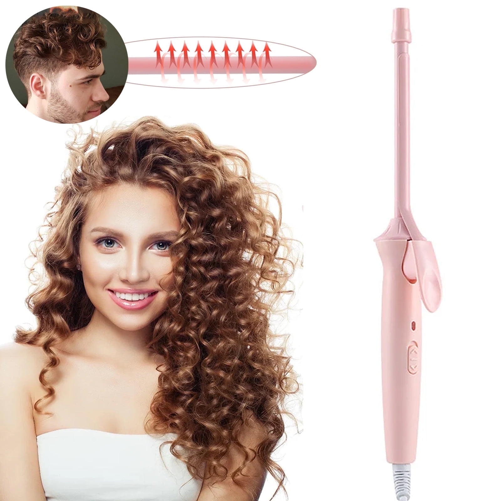 SunshineFace Curling Iron 9MM,Mini Curling Iron,Tight Curls for All ...