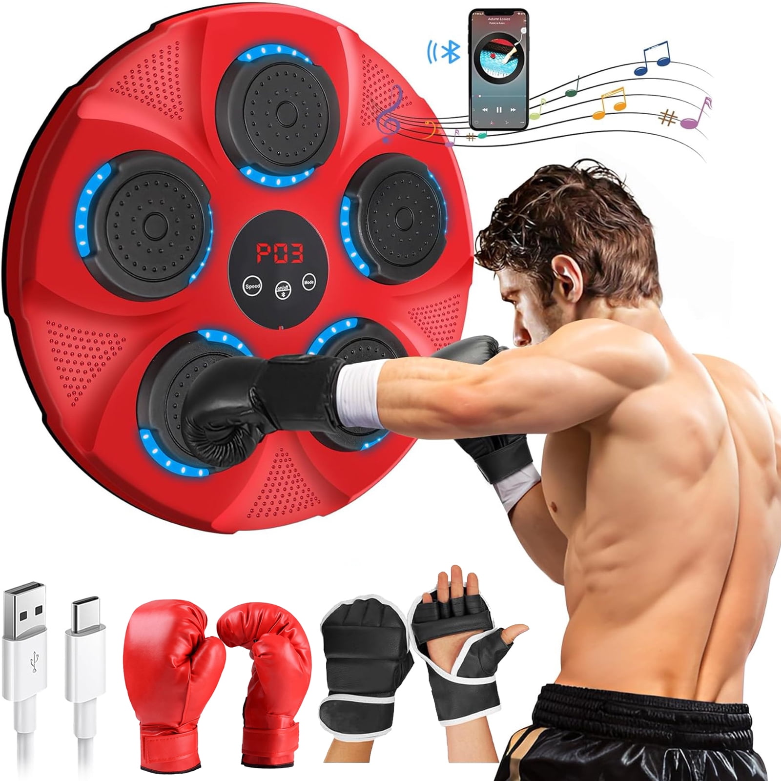 SAVALETOR Electronic Music Boxing Machine，Boxing Training Punching ...