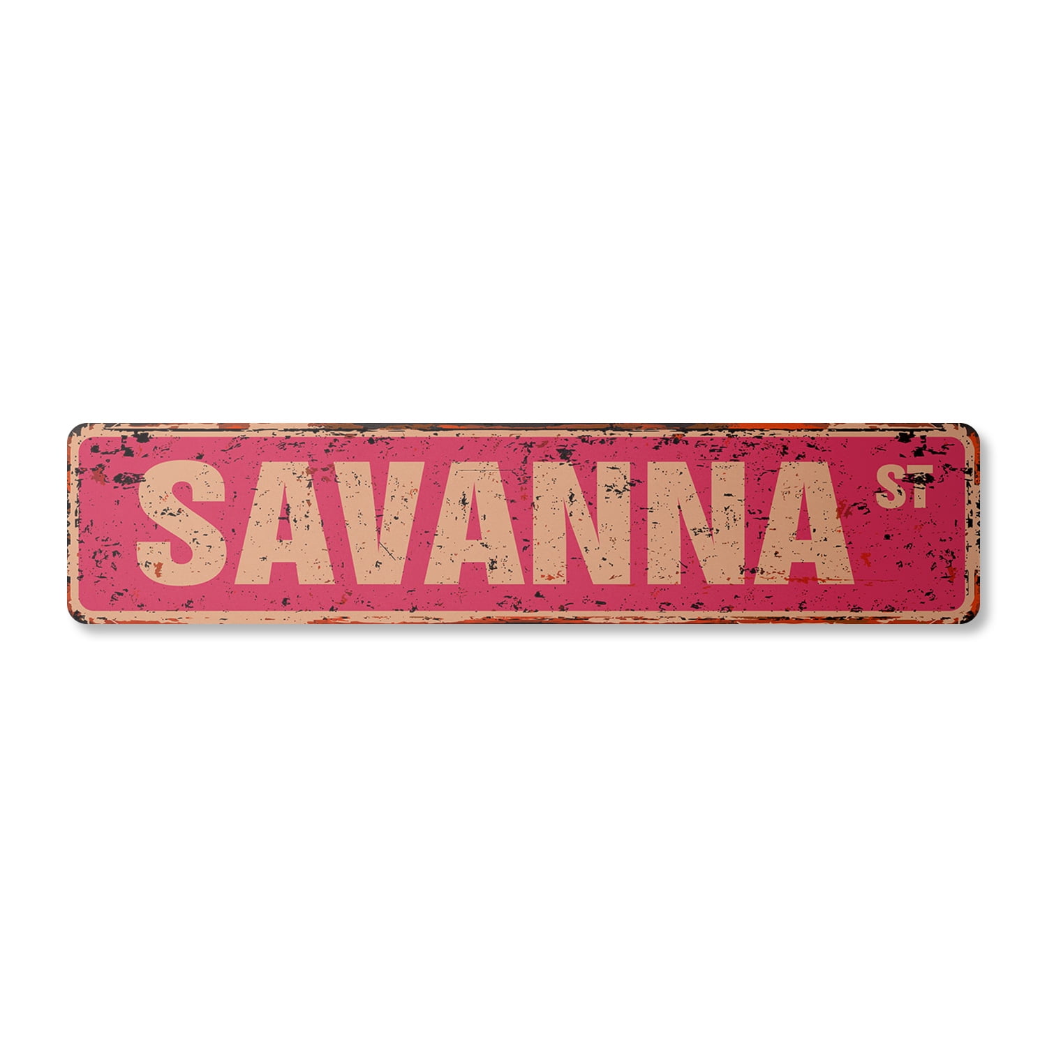 SAVANNA Vintage Plastic Street Sign Childrens Name Room Sign | Indoor/Outdoor | 36" Wide ...