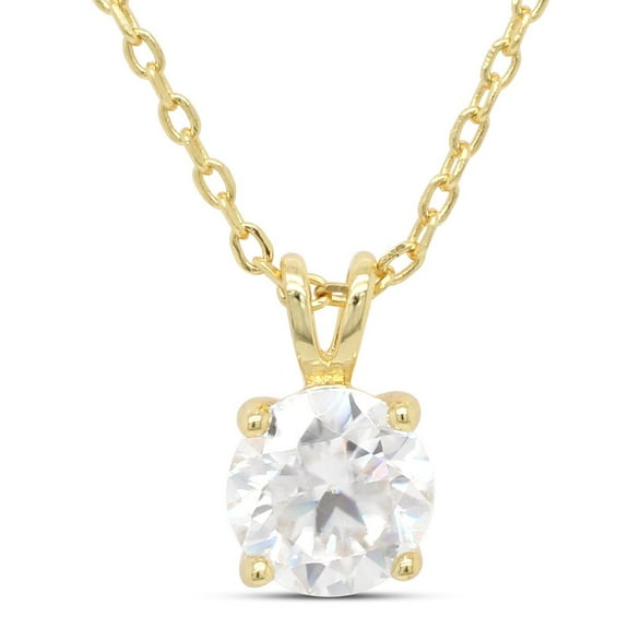 10mm 14k White Gold Created Sapphire and Diamond Chain Siide Pendant ...