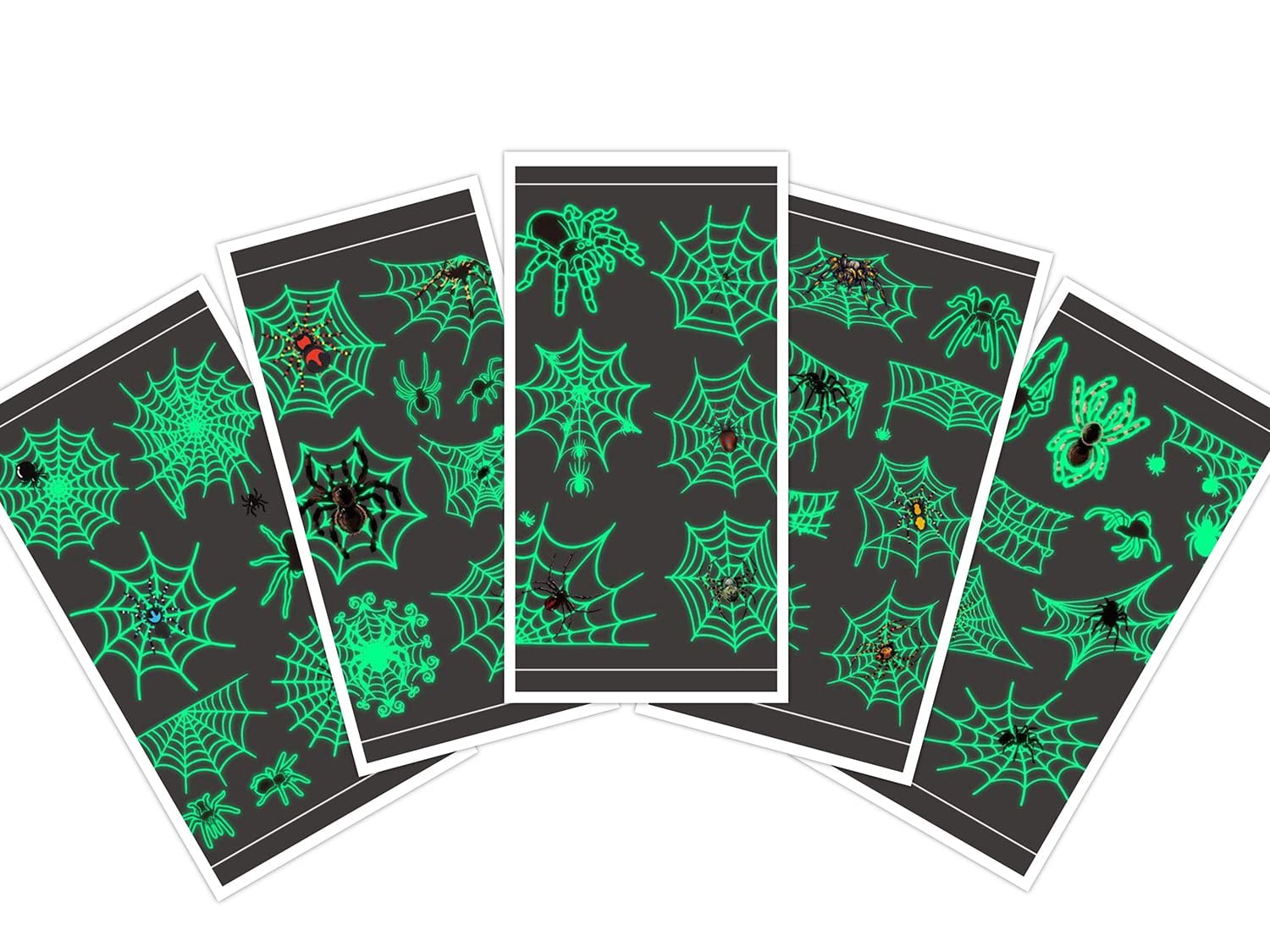 SAVI 5PCS Glow In Dark Spider Webs Temporary Tattoo Stickers for Adult ...