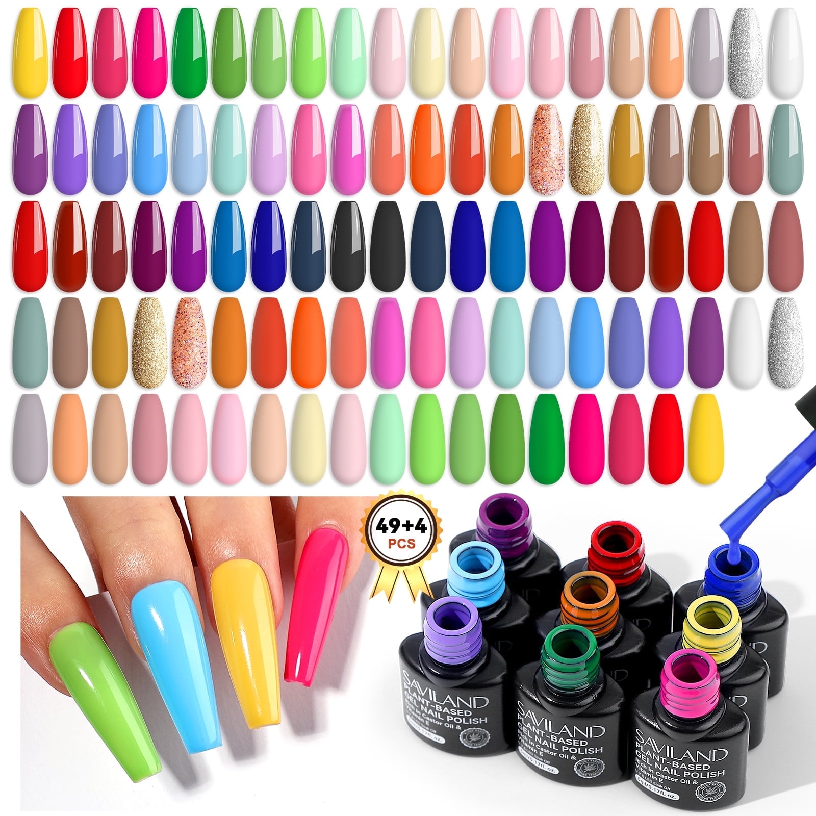 SAVILAND 39PCS Gel Nail Polish Kit: 36 Colors All Season Gel X Nail ...