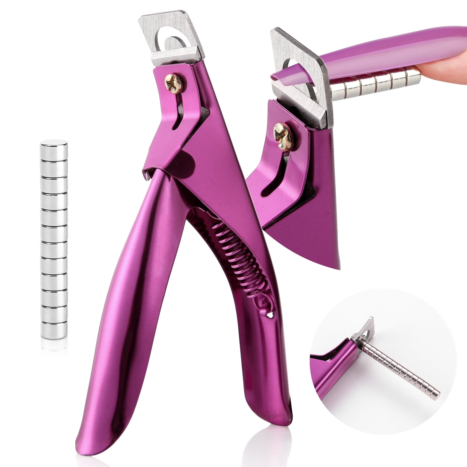 SAVILAND Acrylic Nail Cutter with Magnets: Sharp Rose Pink Nail Clipper ...