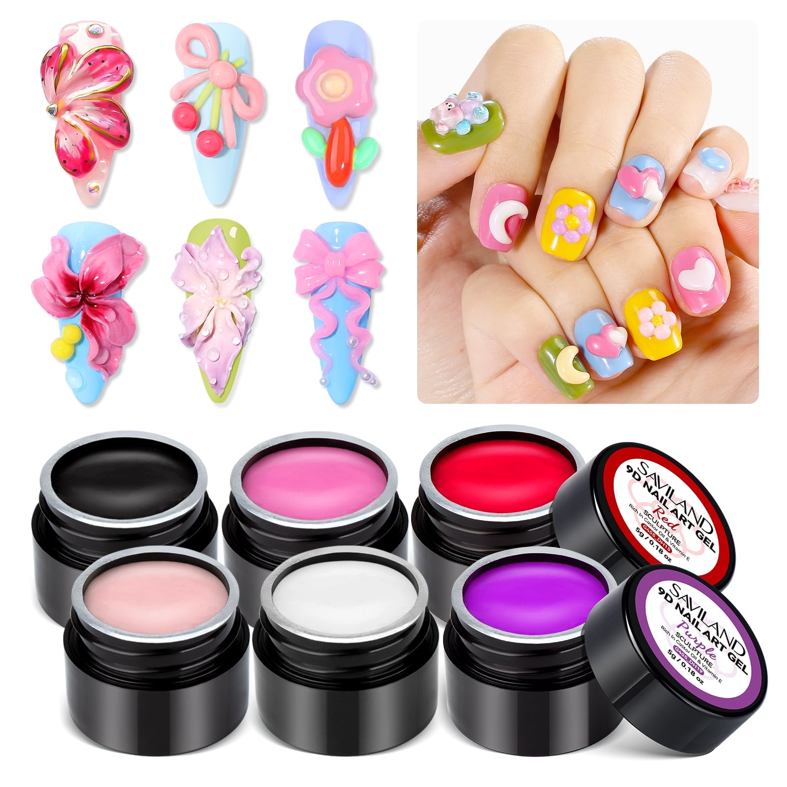 SAVILAND Color Artistry 6 Colors Sculpting Gel for Nail Art: Easily ...