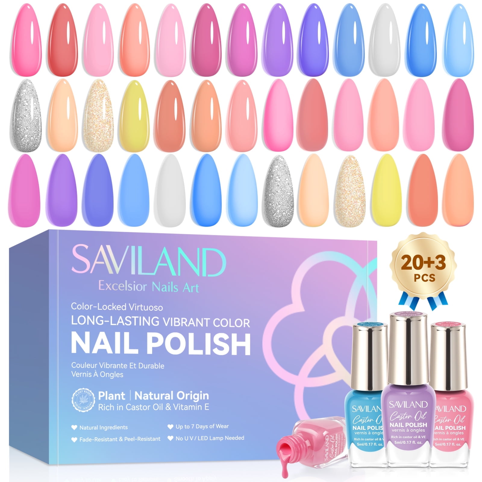 SAVILAND Color Artistry Nail Polish Set: Ultra Quick Dry Regular Nail ...