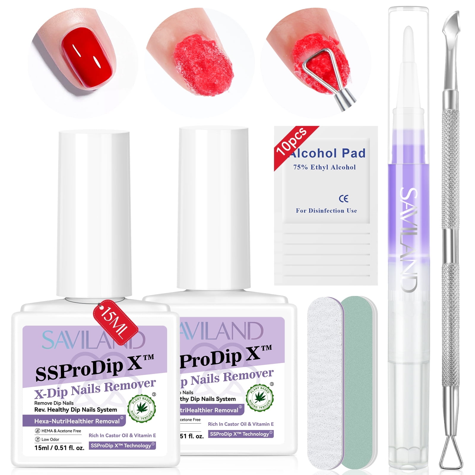 SAVILAND Dip Powder Remover Kit: Professional Dip Nail Remover Dip ...