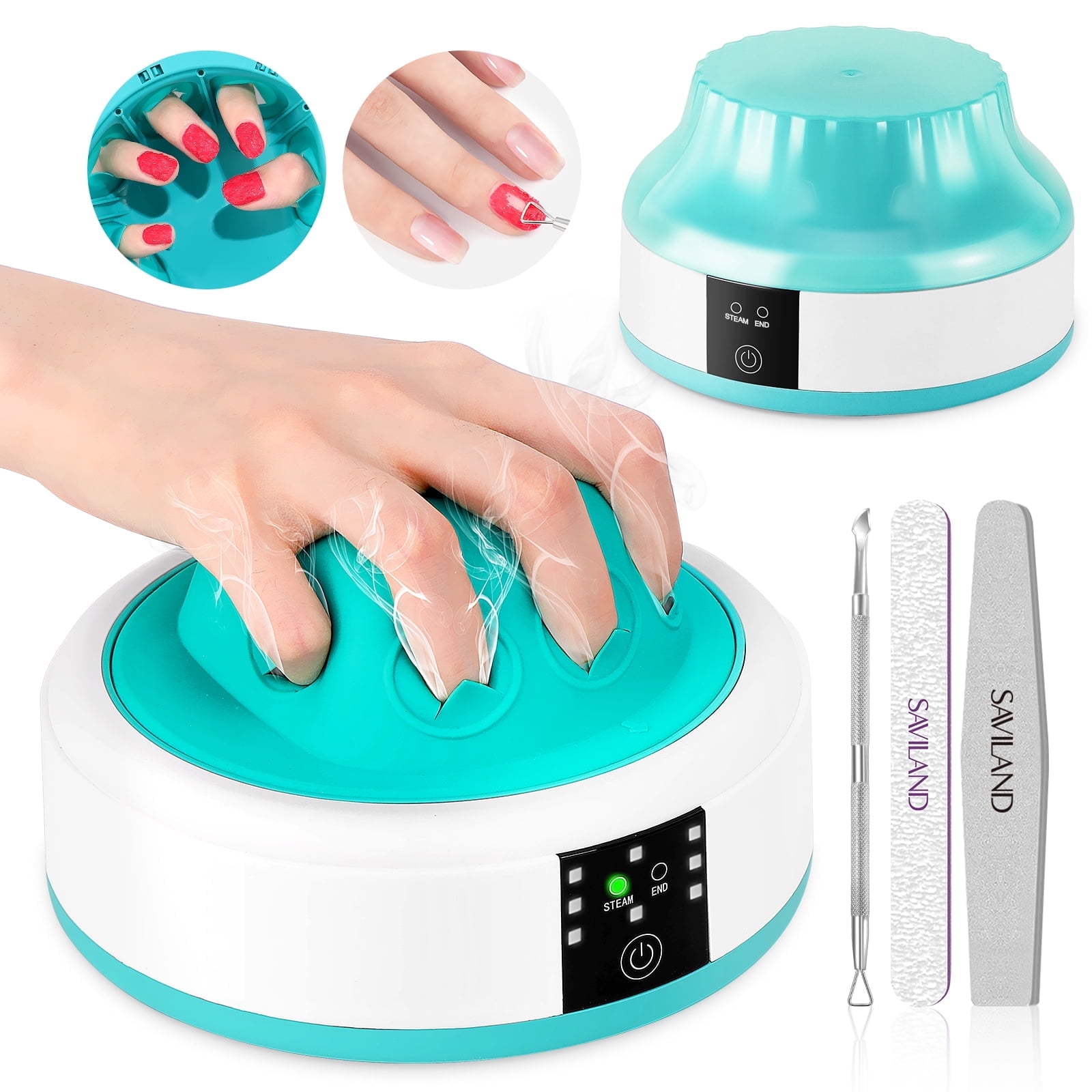SAVILAND Electric Nail Soaking Bowl: Automatic Heating Ultrafast Nail ...