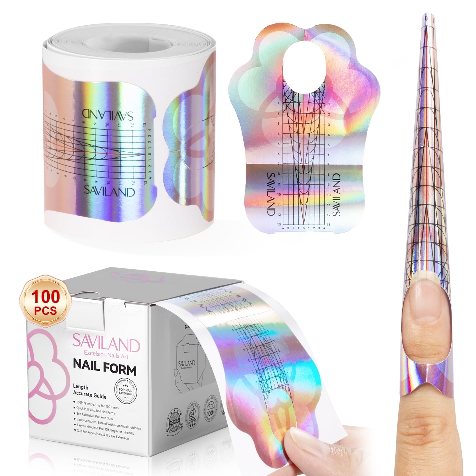 SAVILAND Long Sticky Nail Forms: Ultra-Long Length Reusable Nail ...