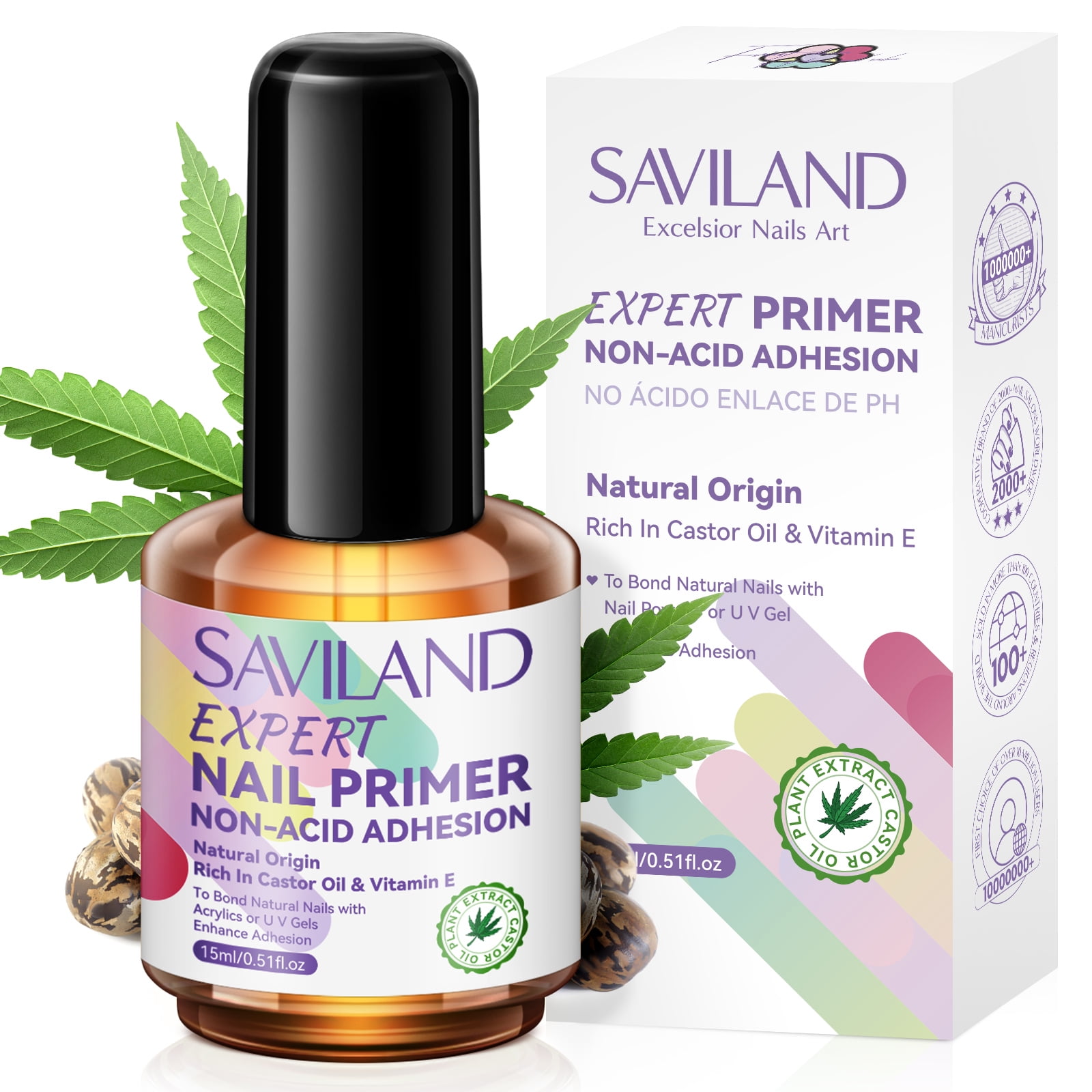 SAVILAND Nail Primer No Lift: 2024 Acid Free Primer Nail Prep Bond with ...