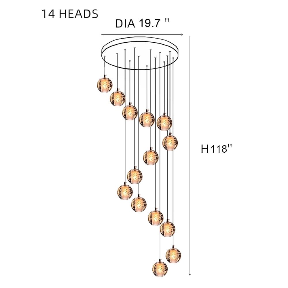 SAVINGGET Celestial Cascade Crystal Chandelier Stairwell Pandent ...