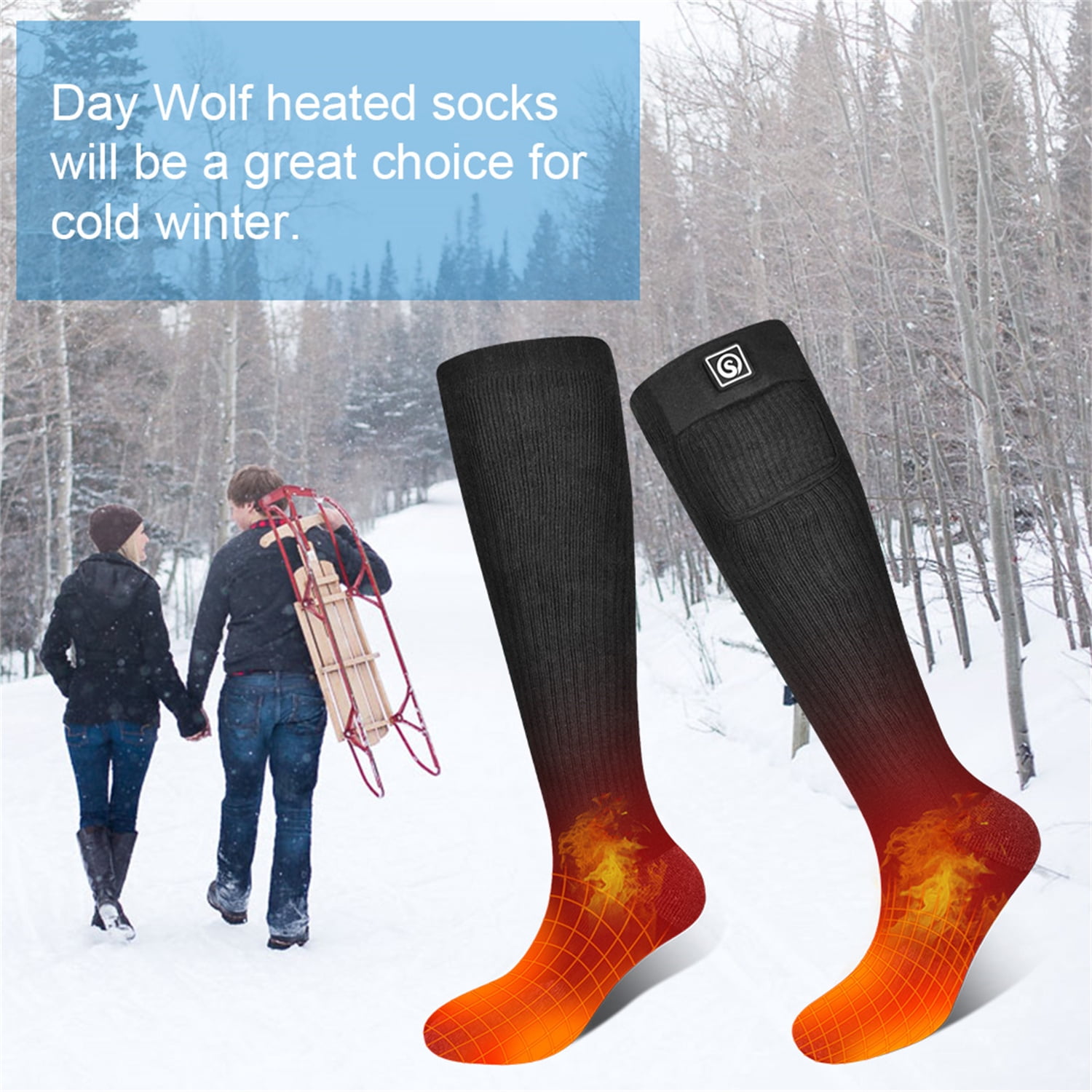 SAVIOR HEAT 7.4V Electric Heated Socks Rechargeable Battery Foot Winter ...