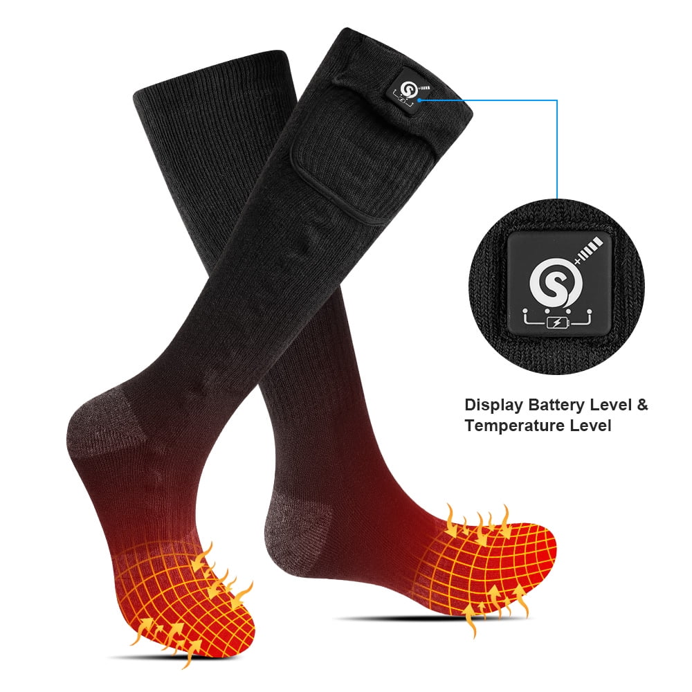 SAVIOR HEAT Electric Heated Socks Rechargeable Battery Thermal Warm ...