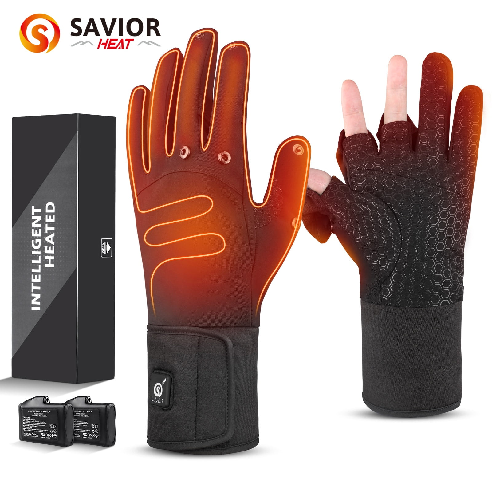 SAVIOR HEAT Heated Fishing Gloves for Men & Women – Rechargeable ...